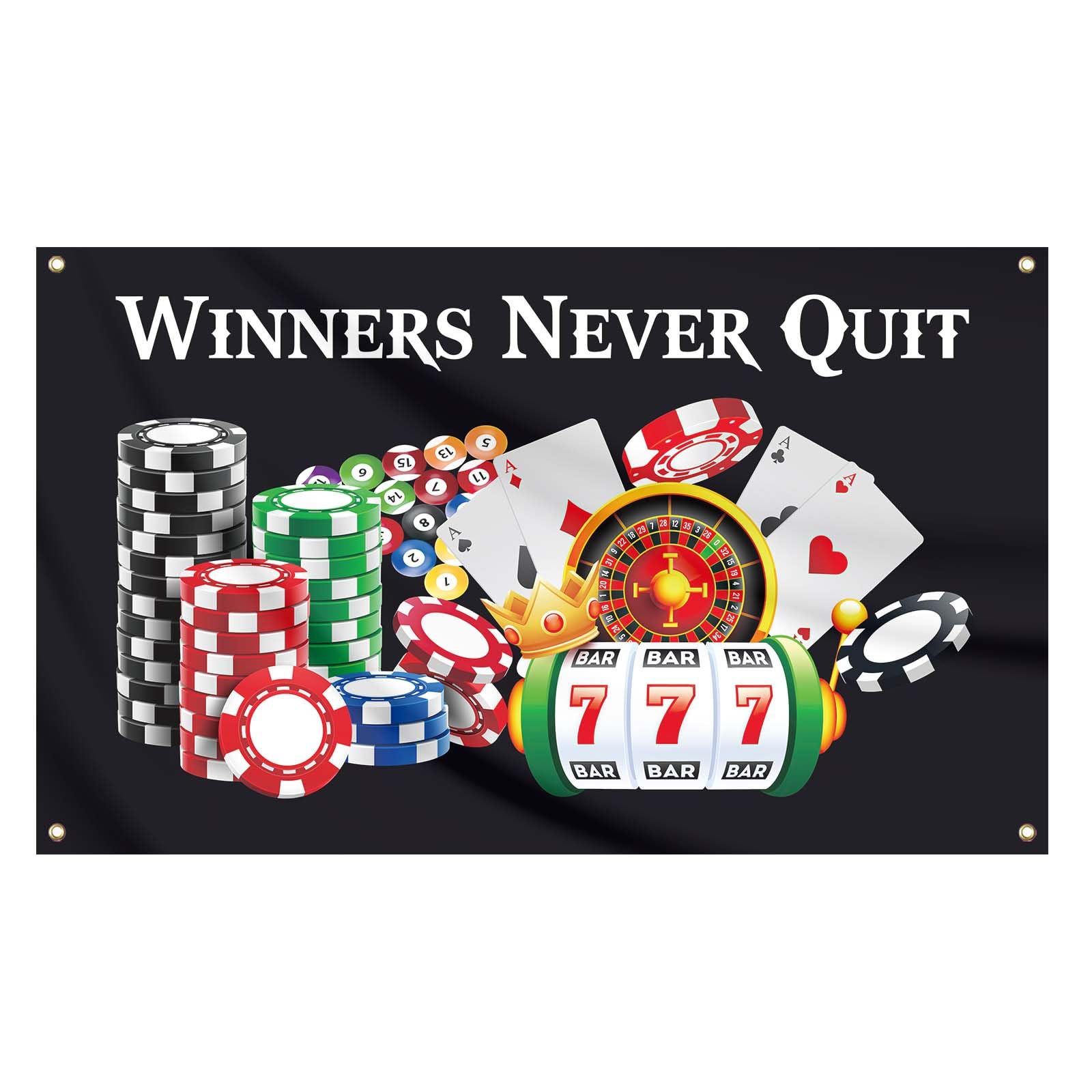 Amazon.com : Fun Cool Slogan Flag Winner s Never Quit Flag 3X5FT ...