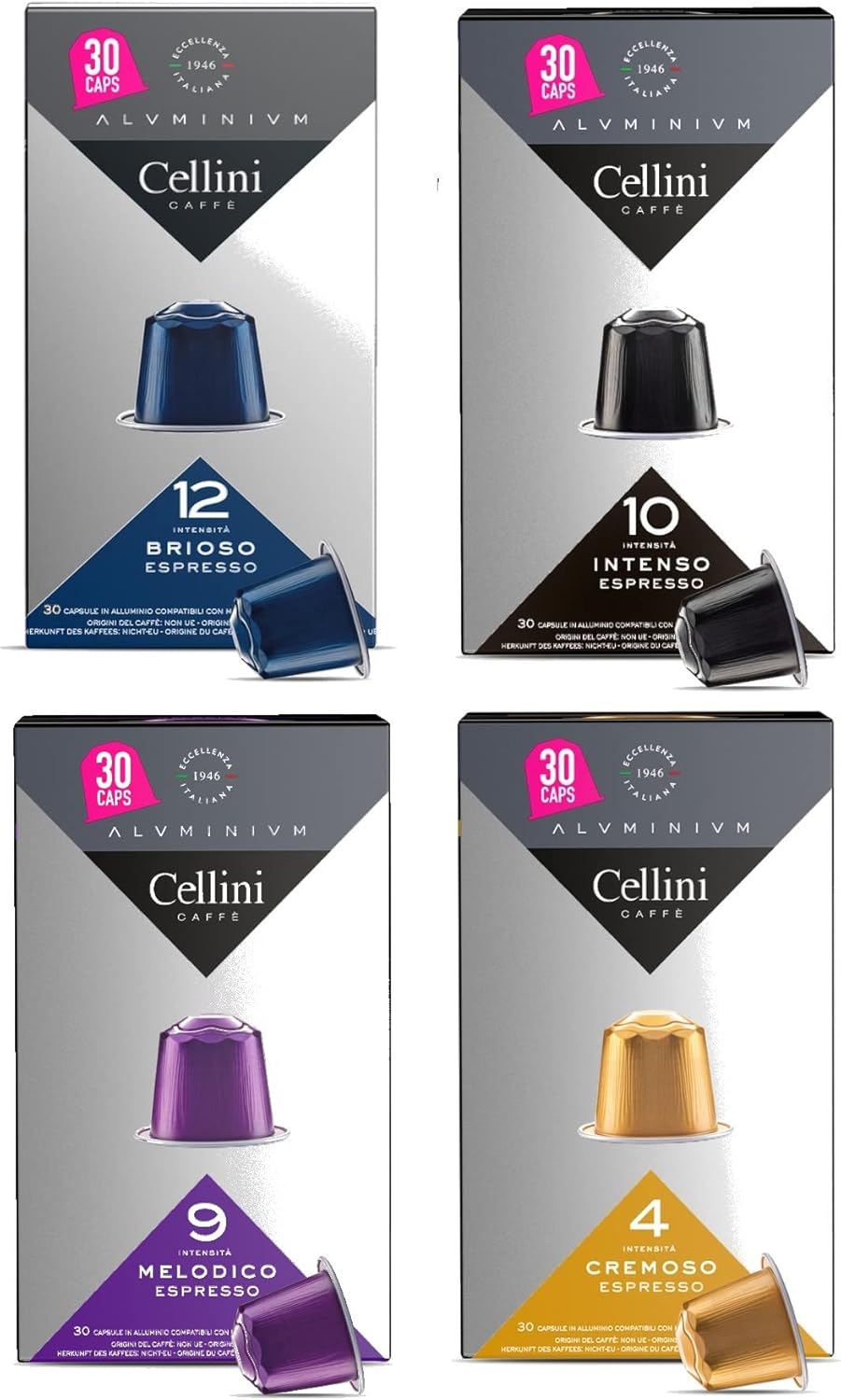 Cellini Aluminium Coffee Capsules Compatible with Nespresso - Aluminium ...