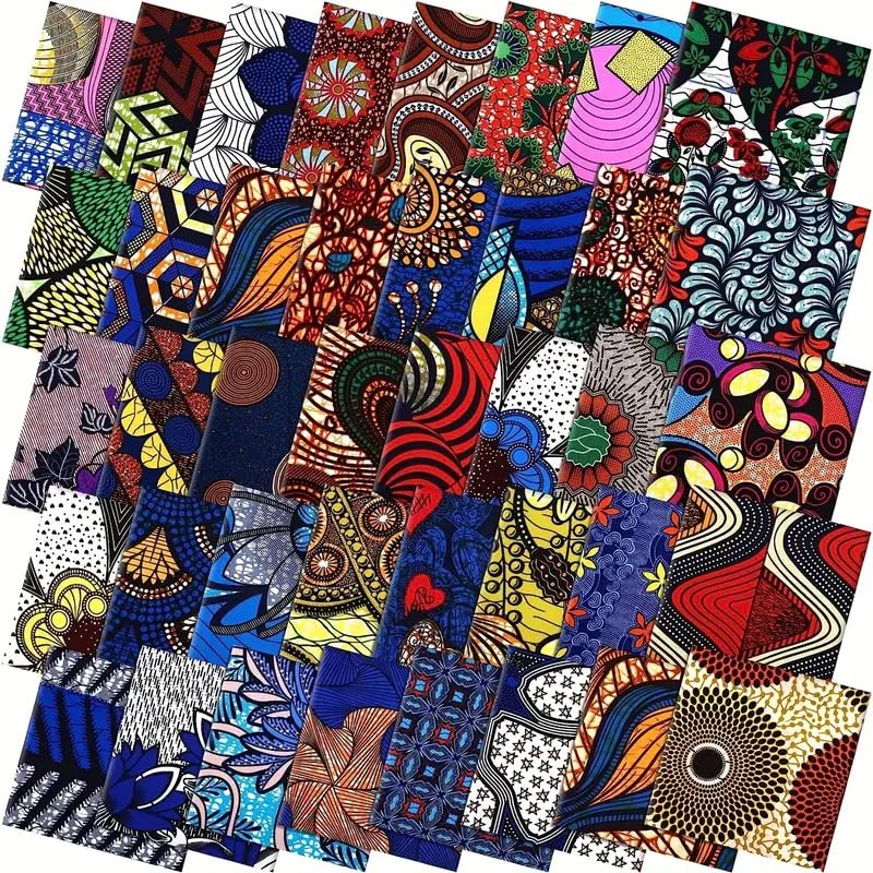 Amazon.com: 8 Pieces African Fabric Fat Quarters African Ankara Wax ...