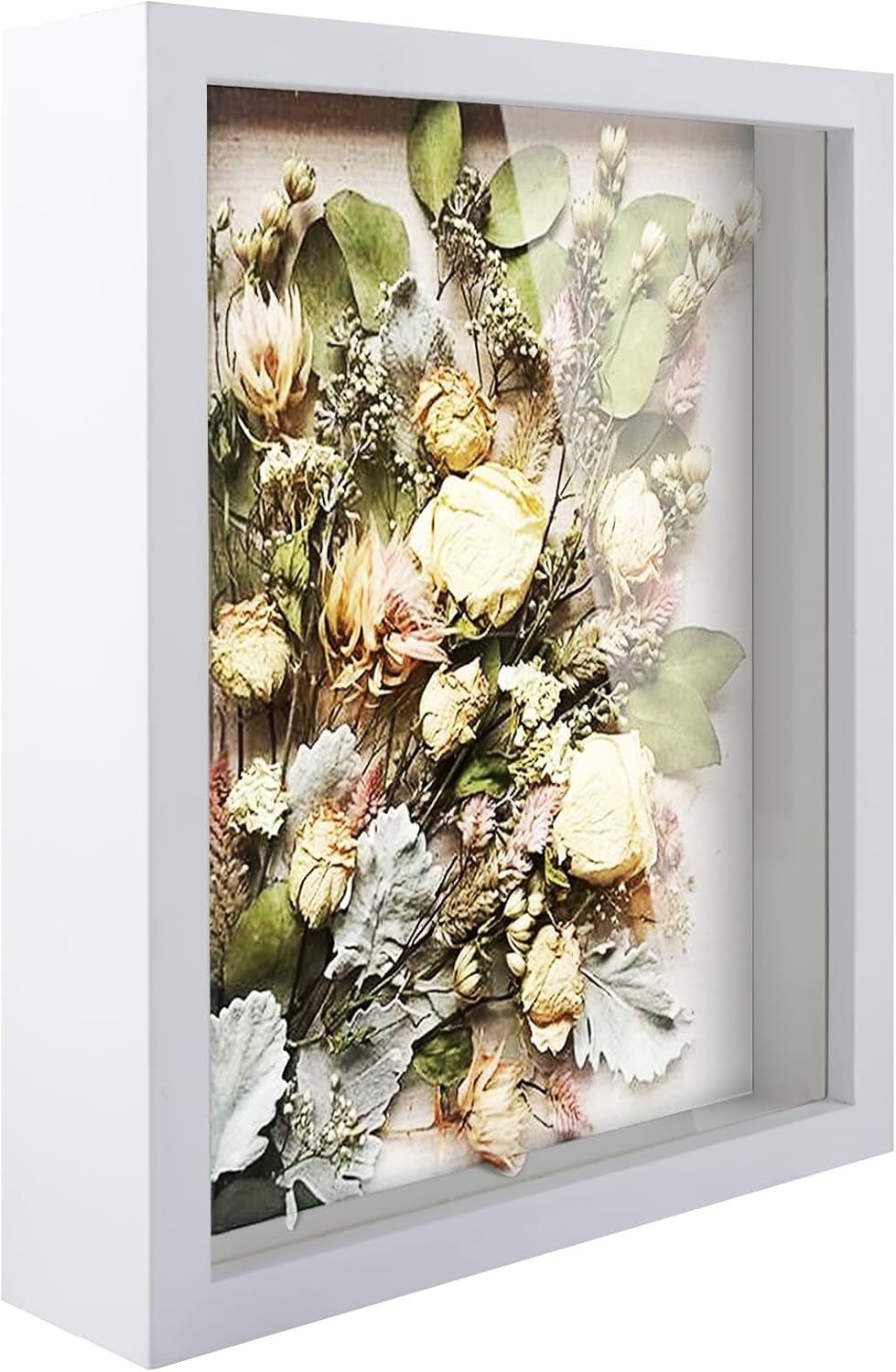 Amazon.com - 1DOT2 Shadow Box Frame 8x10 with Linen Back, Pine Wooden ...