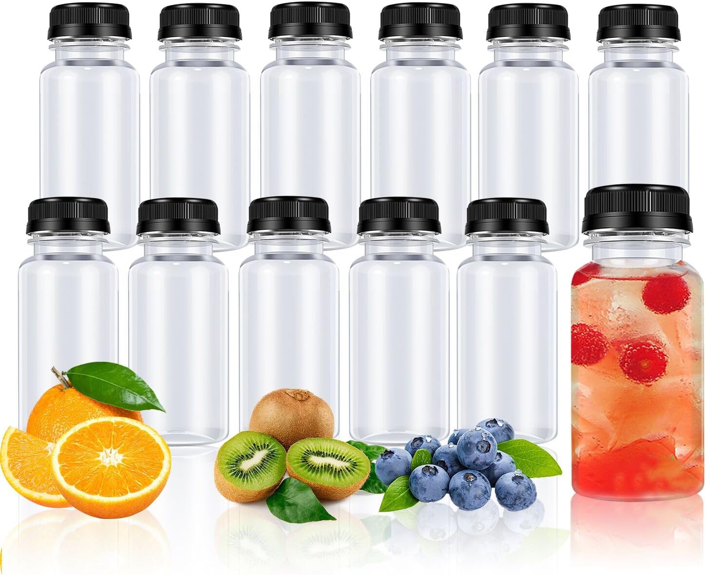 Amazon.com: 12 Pcs Plastic Juice Bottle, Reusable Drink Containers, For ...