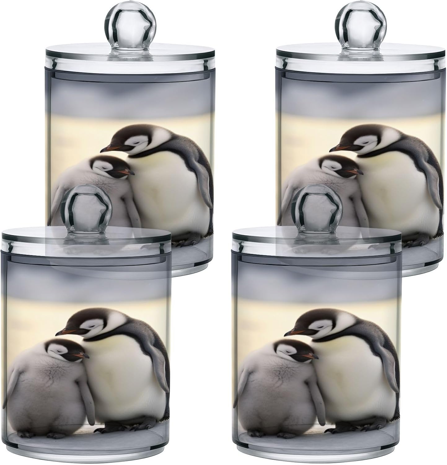 Amazon.com: Kigai Cute Penguin Clear Plastic Storage Jars Containers ...
