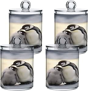 Amazon.com: Kigai Cute Penguin Clear Plastic Storage Jars Containers ...