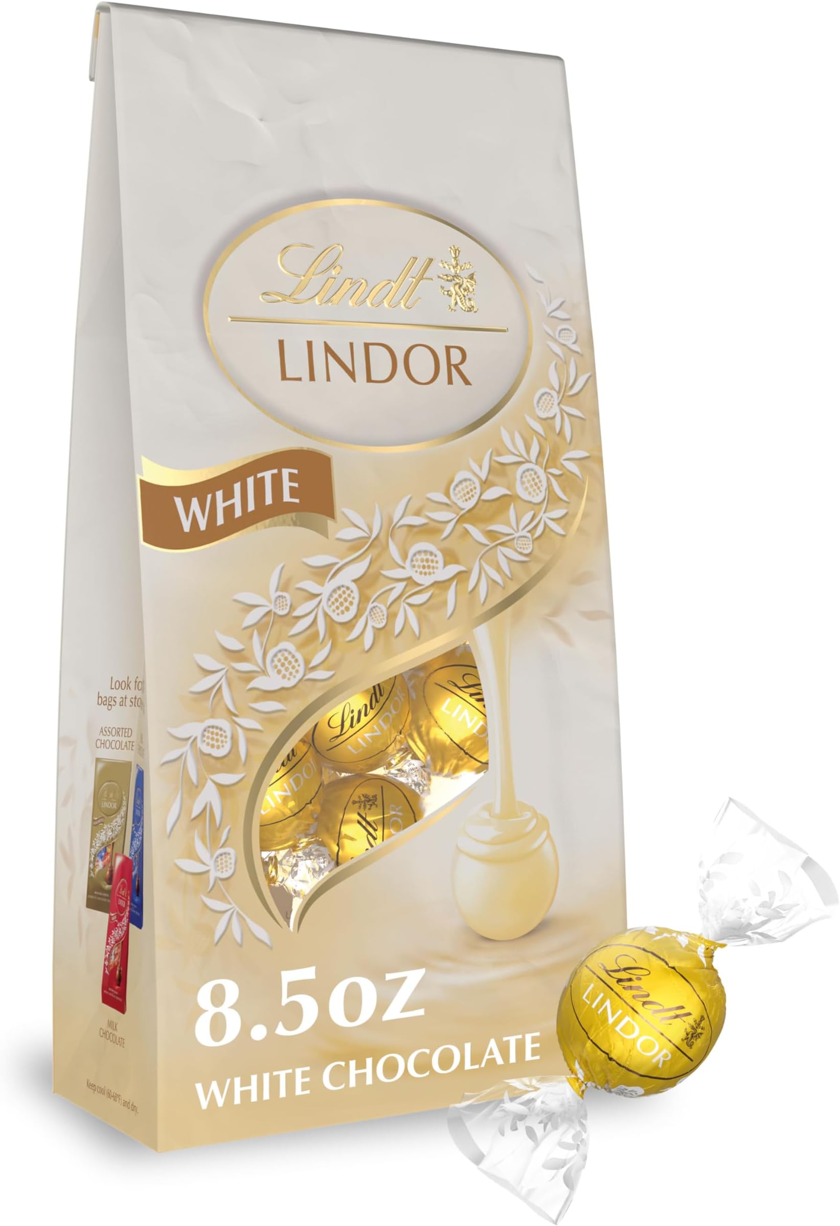 Amazon.com : Lindt LINDOR White Chocolate Candy Truffles, Mother's Day ...