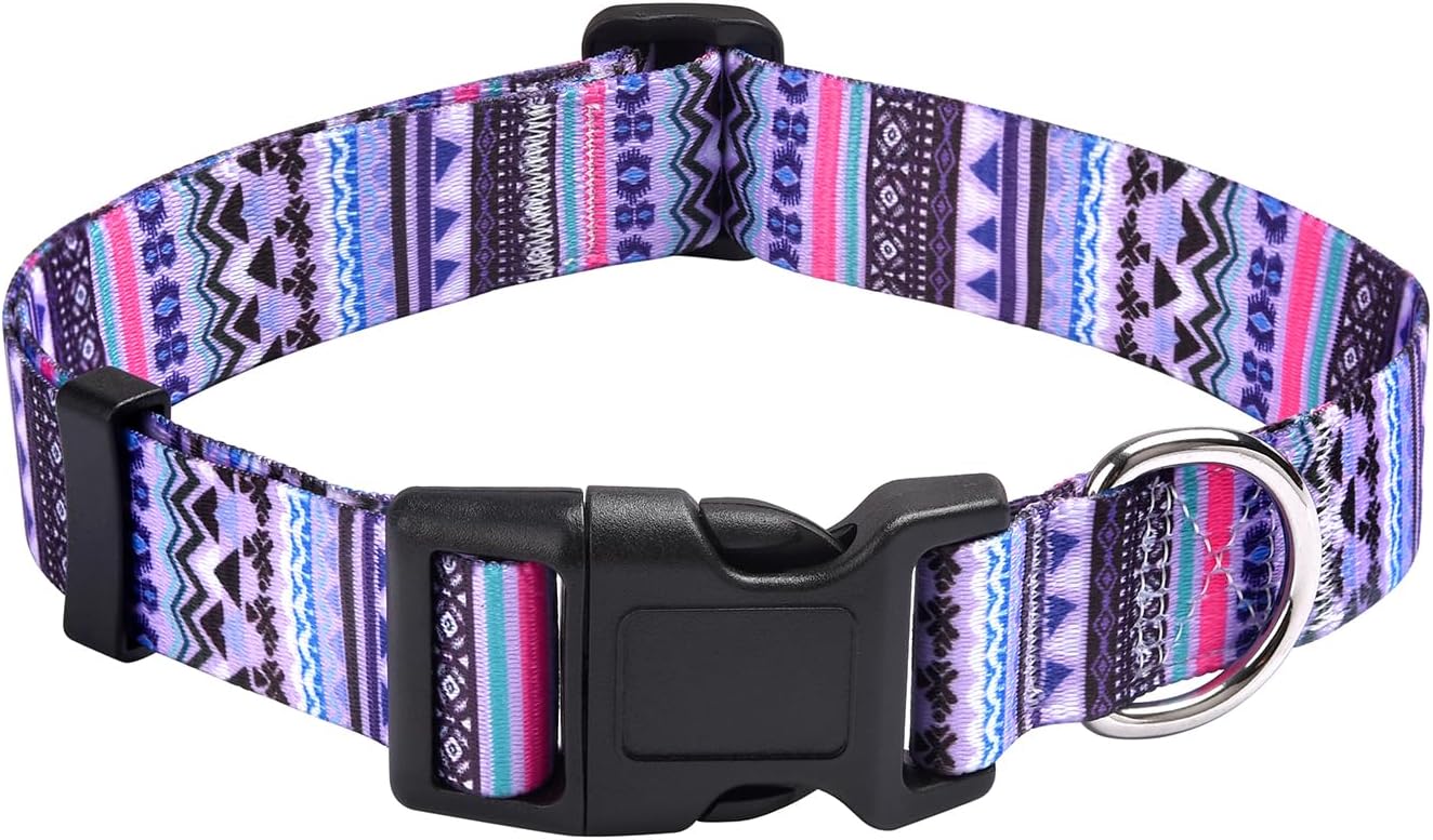 Amazon.com : Mihqy Dog Collar with Bohemia Floral Tribal Geometric Patterns - Soft Ethnic Style ...