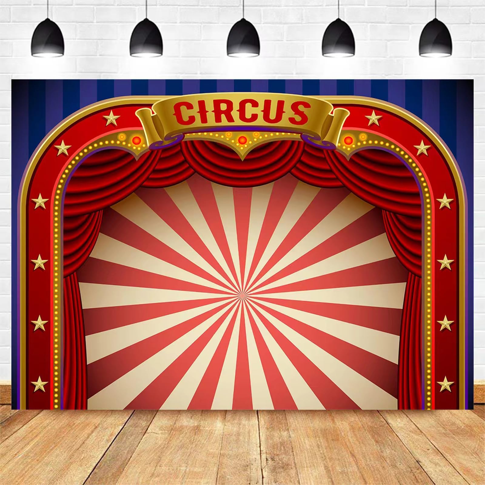 Amazon.com : VinTS 7x5ft Red Carnival Circus Backdrop Carnival Circus ...