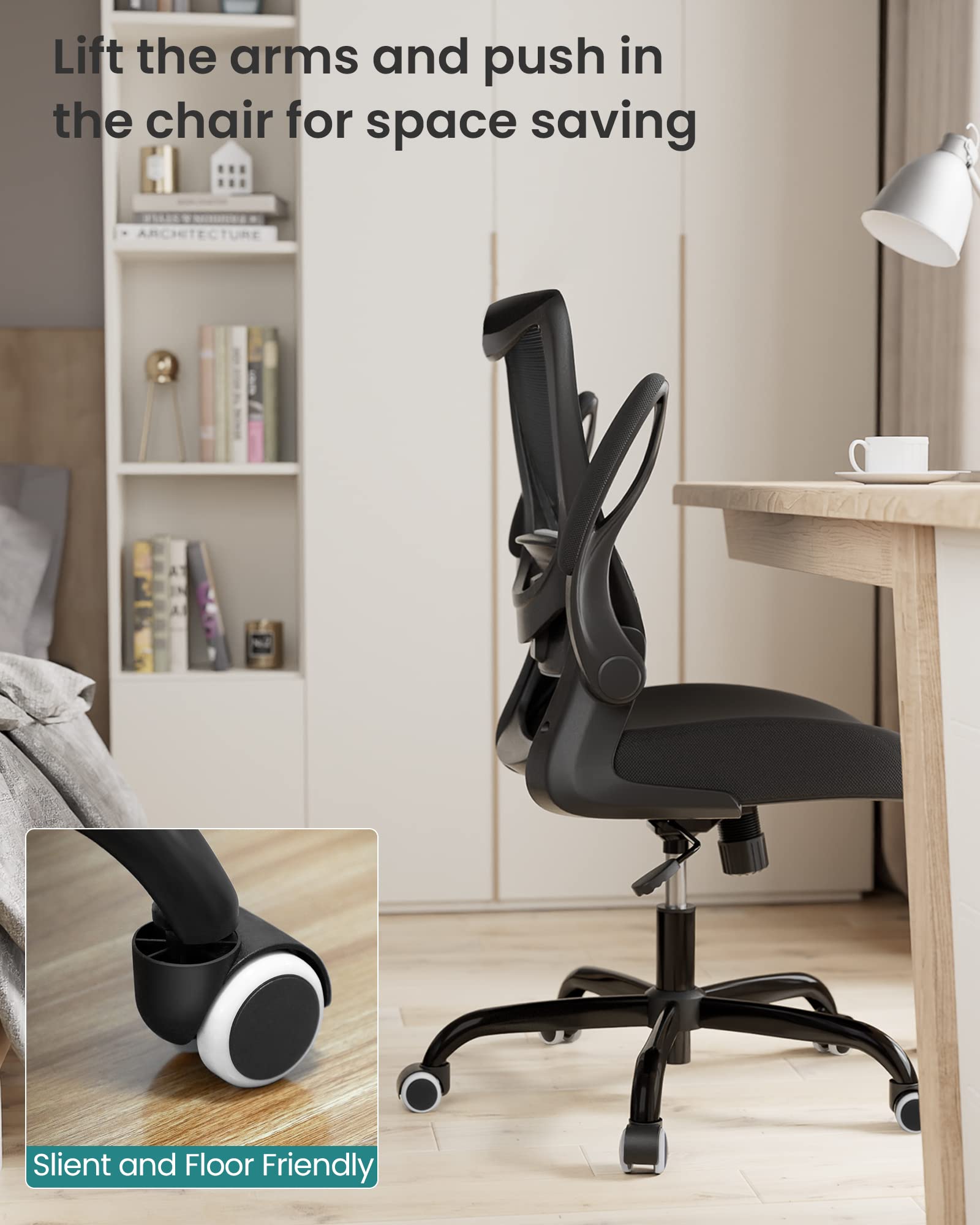 Office Chair, Mid Back Desk Chair with Breathable Mesh, Ergonomic Task ...