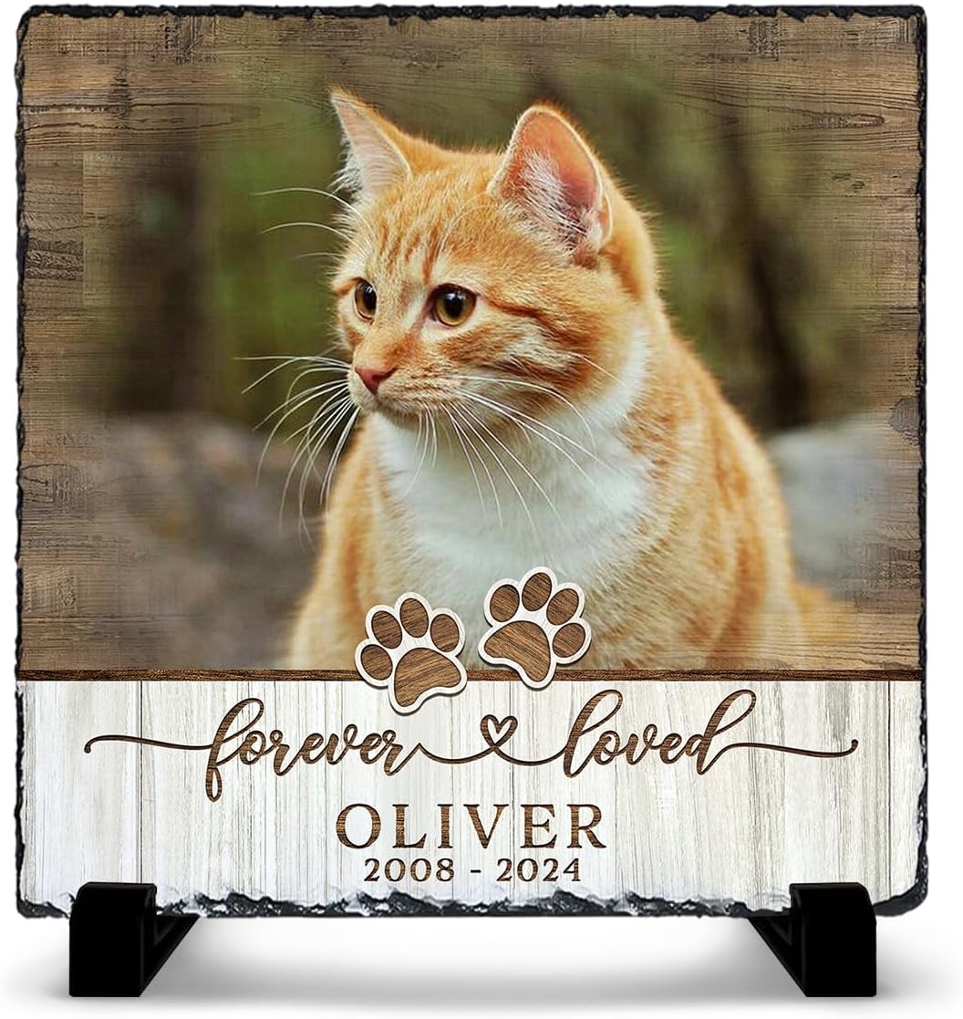 Amazon.com : SOL VIBES Custom Memorial Stones for Cats - Personalized ...