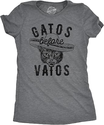 Gatos Before Vatos - playera divertida para mujer : Amazon.com.mx ...