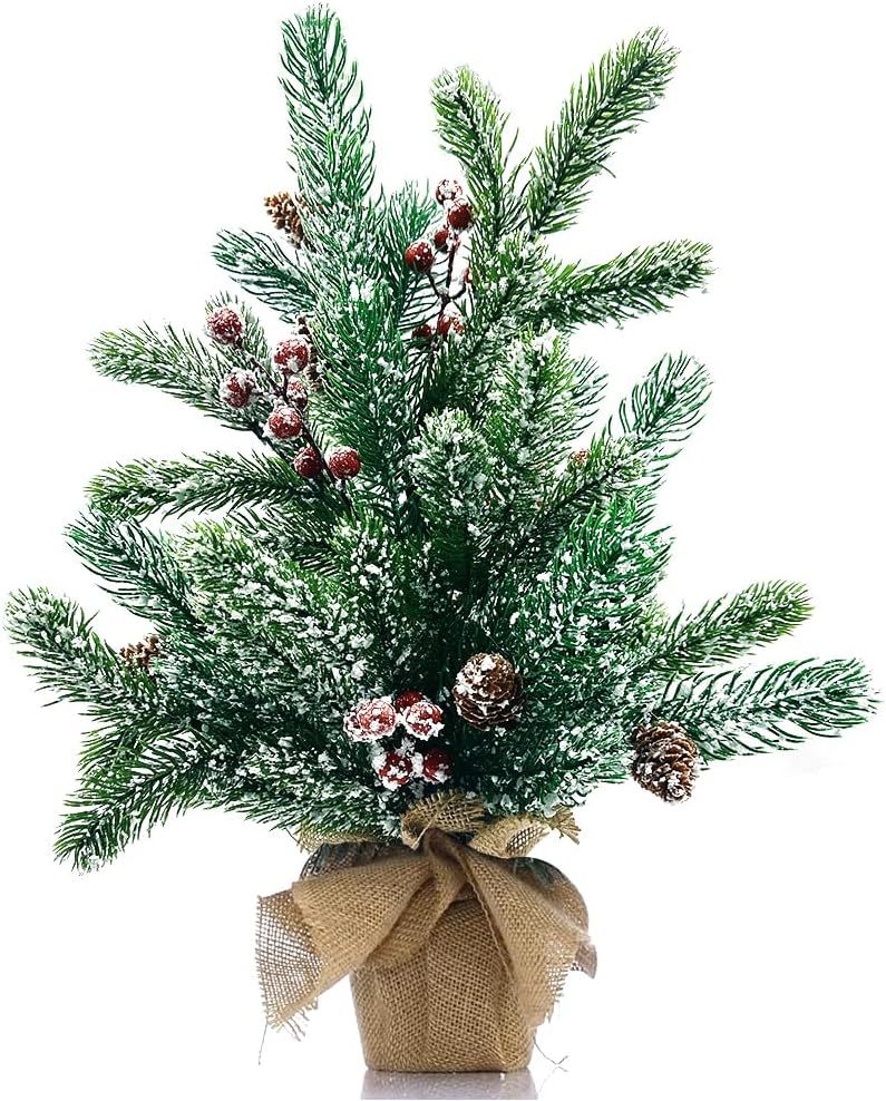 Amazon.com: Tabletop Mini Christmas Tree 7.8"/ 5.9" Small Artificial ...