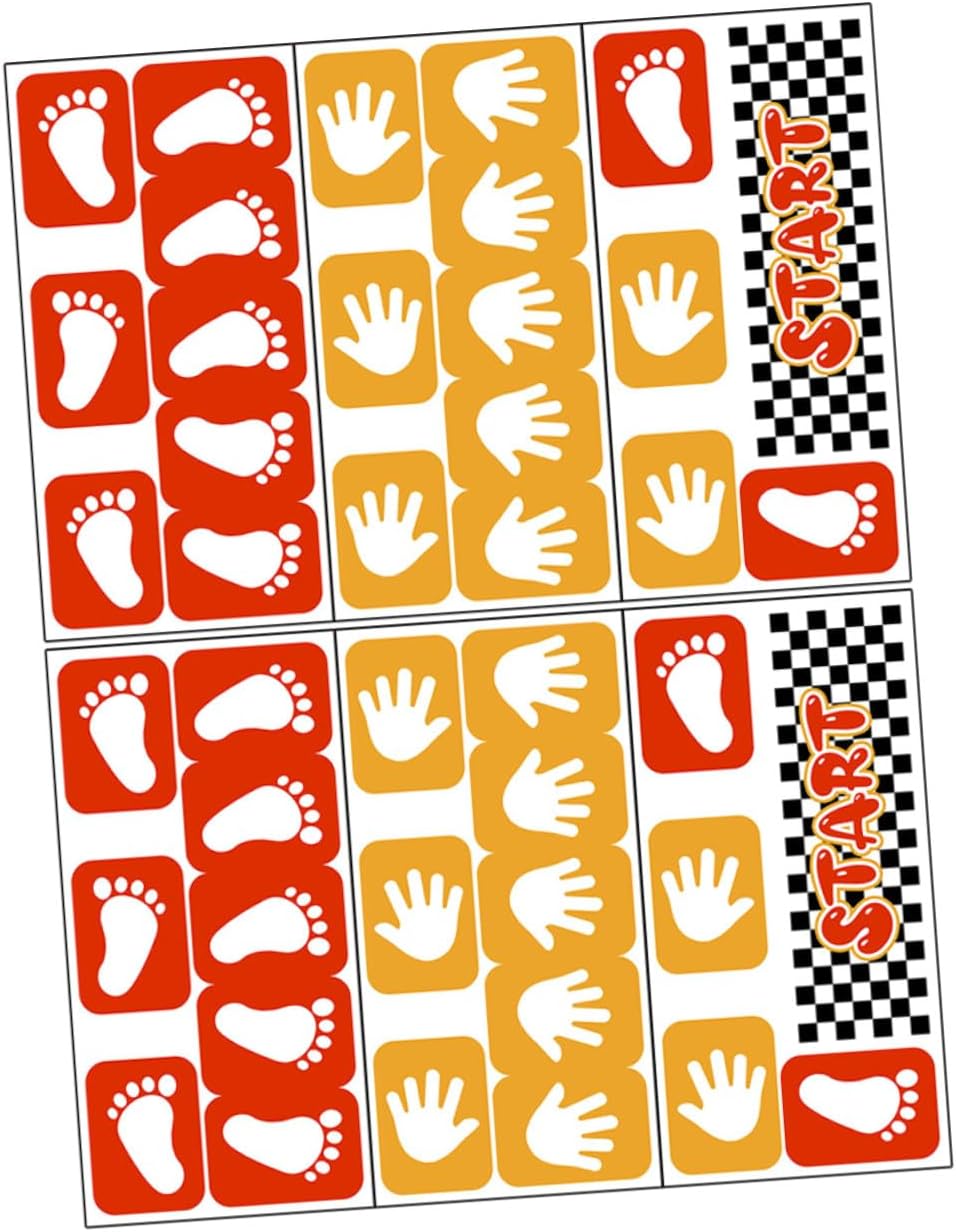 MUCKLILY 6 Sheets Bright PVC Footprint Stickers Self-Adhesive Floor ...