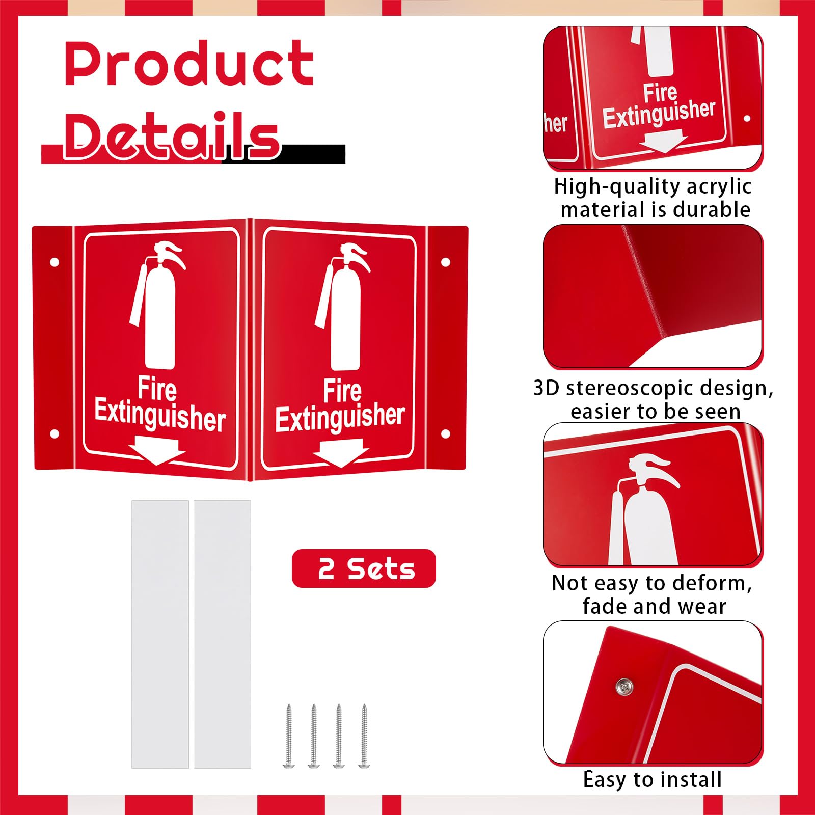 Snapklik.com : Soaoo 2 Sets 3D Fire Extinguisher Projecting Sign ...