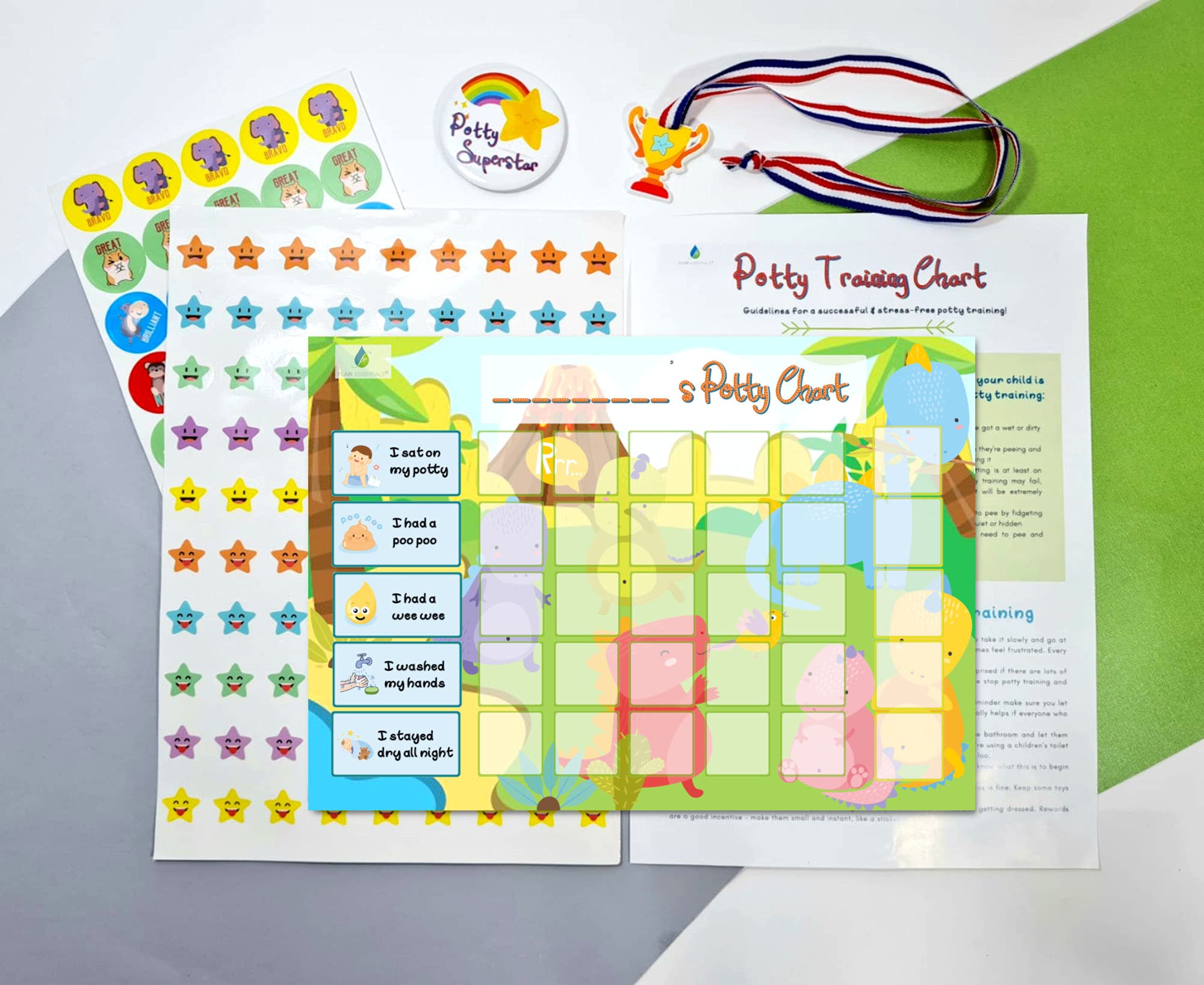 Potty Training Reward Chart Dinosaurs - Toilet Training Star Chart for ...