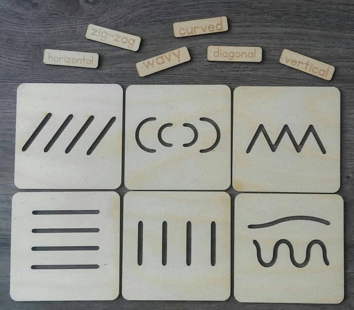 Buy Whittlewud (5 in x 5 in) Types of Line Stencils Fine Motor ...