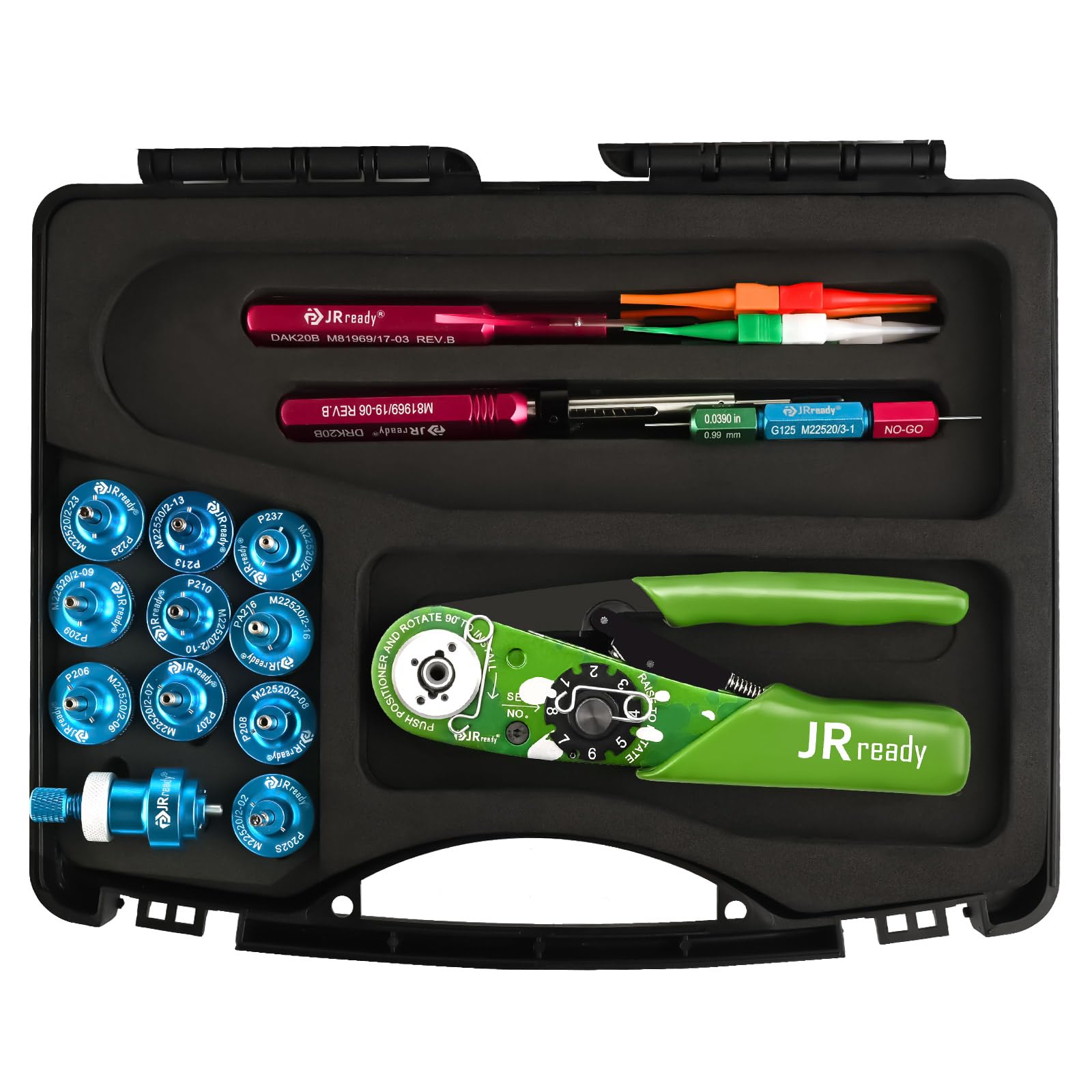 Buy JRready ST2161-1 Crimp Tool Kit NEW-AS2G Crimper M22520/2-01 G125 ...
