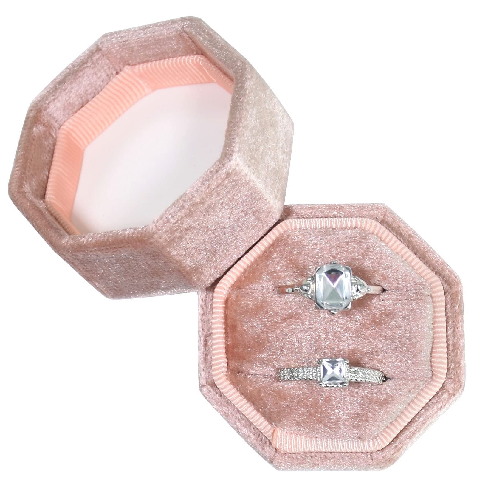 Amazon.com: Vicoter Velvet Ring Box, Ring Box 2 Slots Ring Gift Box ...
