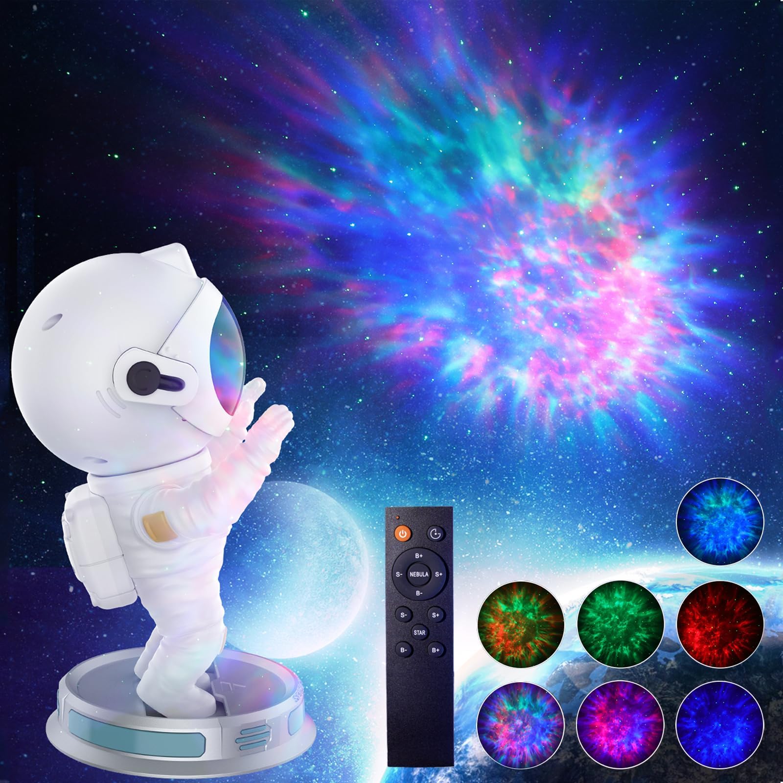 Rossetta Astronaut Galaxy Projector, Star Projector for Bedroom, LED ...