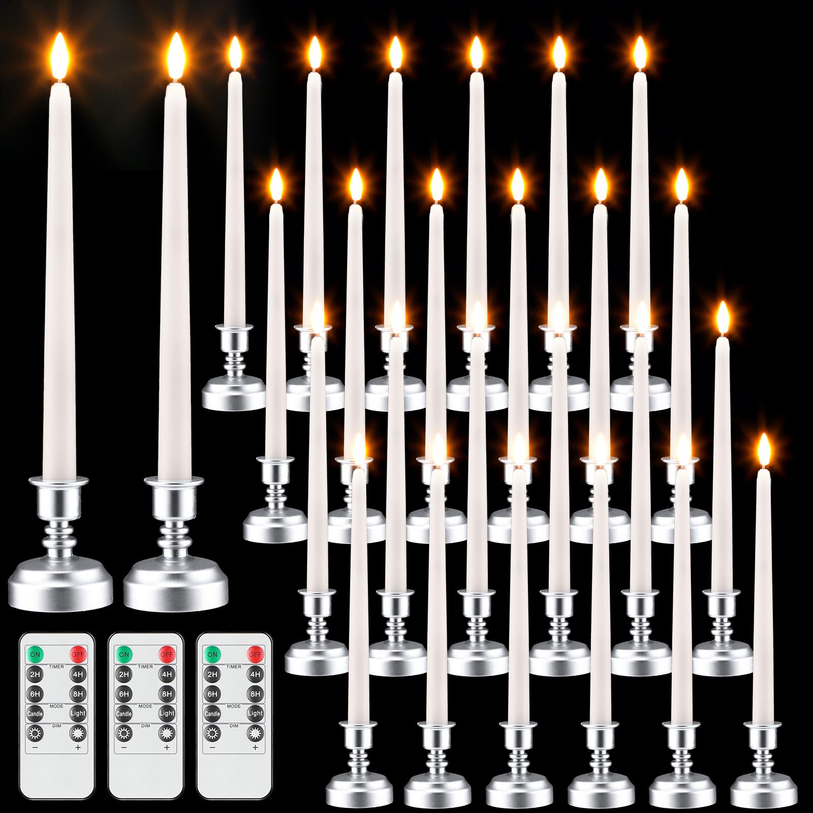 Amazon.com: 24 Pack Flameless Taper Candles with Remote Control and ...