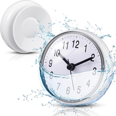 Amazon.com: Weewooday Waterproof Bathroom Clock Small Digital White ...