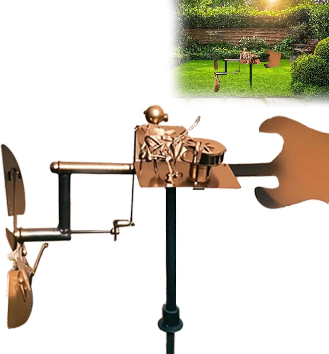 Amazon.com: Handmade Metal Drummer Windmill, Drummer Windmill Garden ...