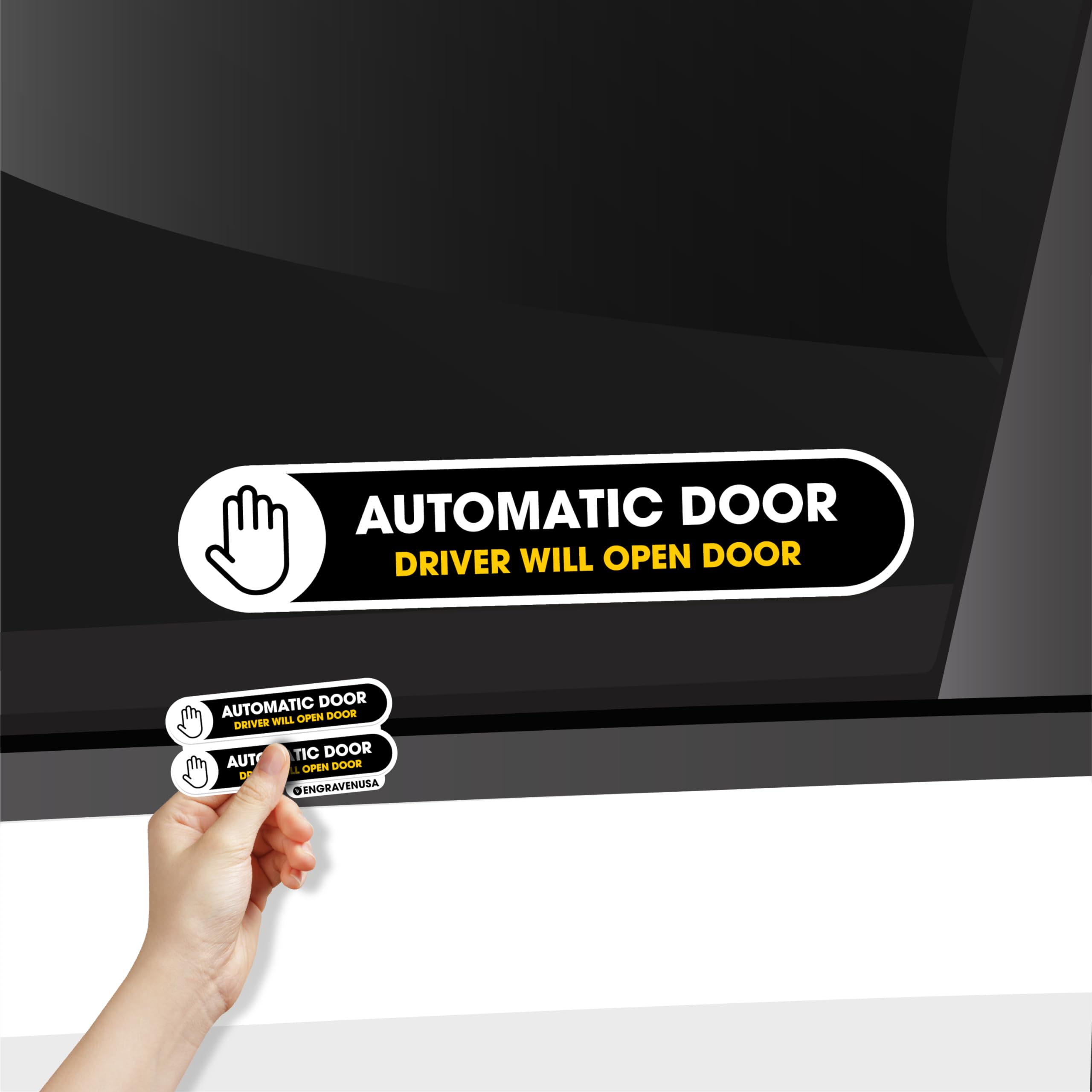 Amazon.com: Automatic Door Sticker | Driver Will Open Door Sign ...