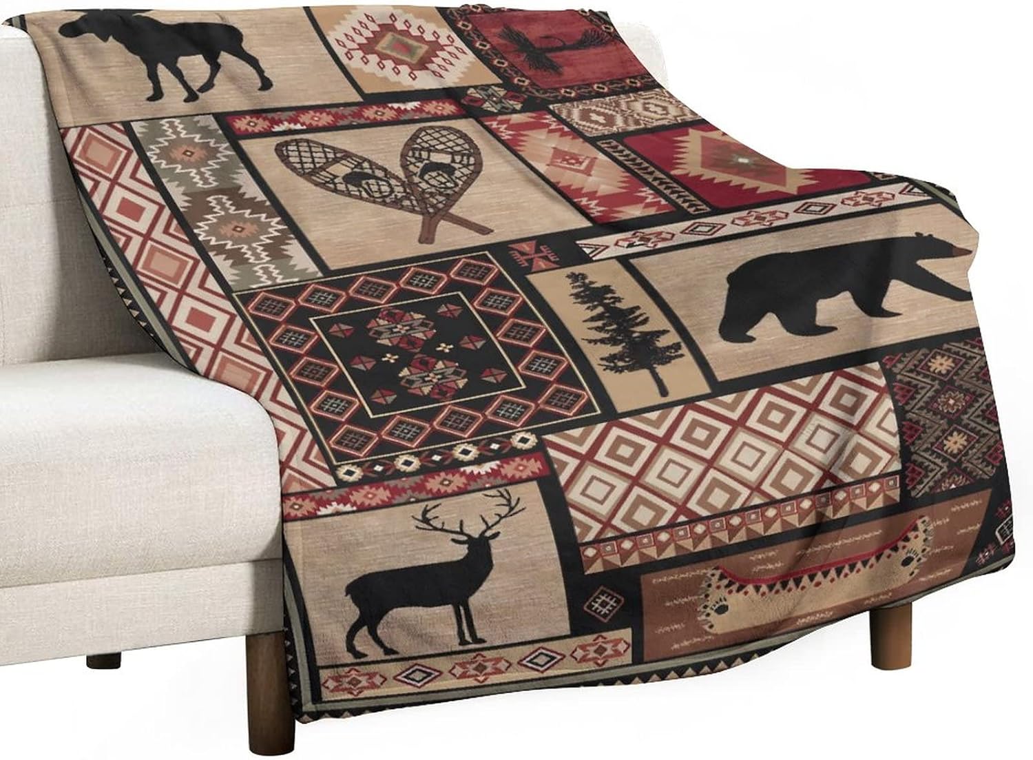 Amazon.com: Rustic Animals Moose Deer Blanket, Retro Rustic Style Super ...