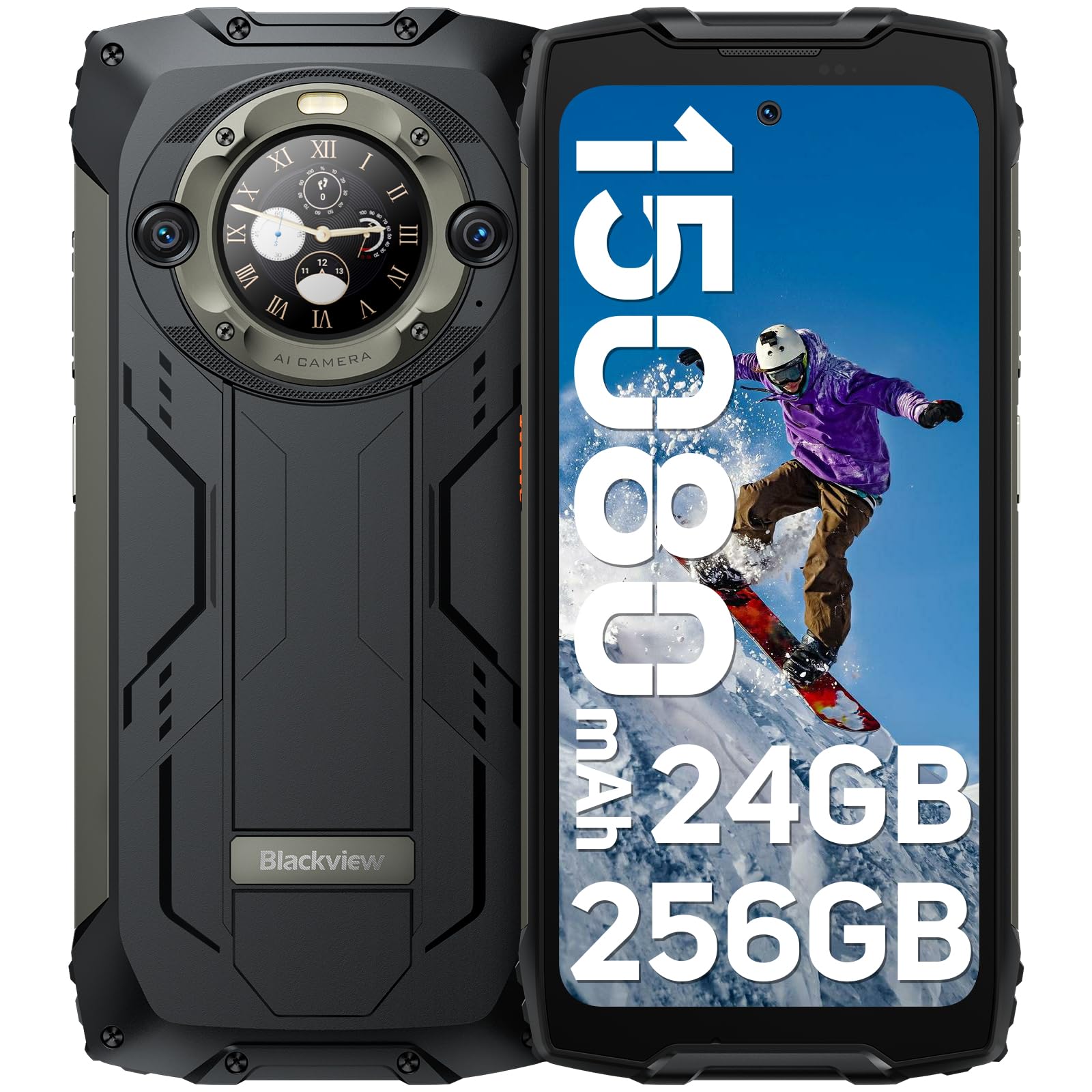 Blackview Rugged Phone, BV9300Pro(2024) 24GB RAM, 256GB ROM, 15080mAh 33W Fast Charge, 120Hz 6.7 ...