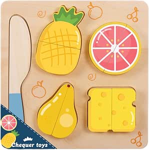 Amazon.co.jp: Wooden Cutting Edible Toys - Wooden Educational Puzzle ...