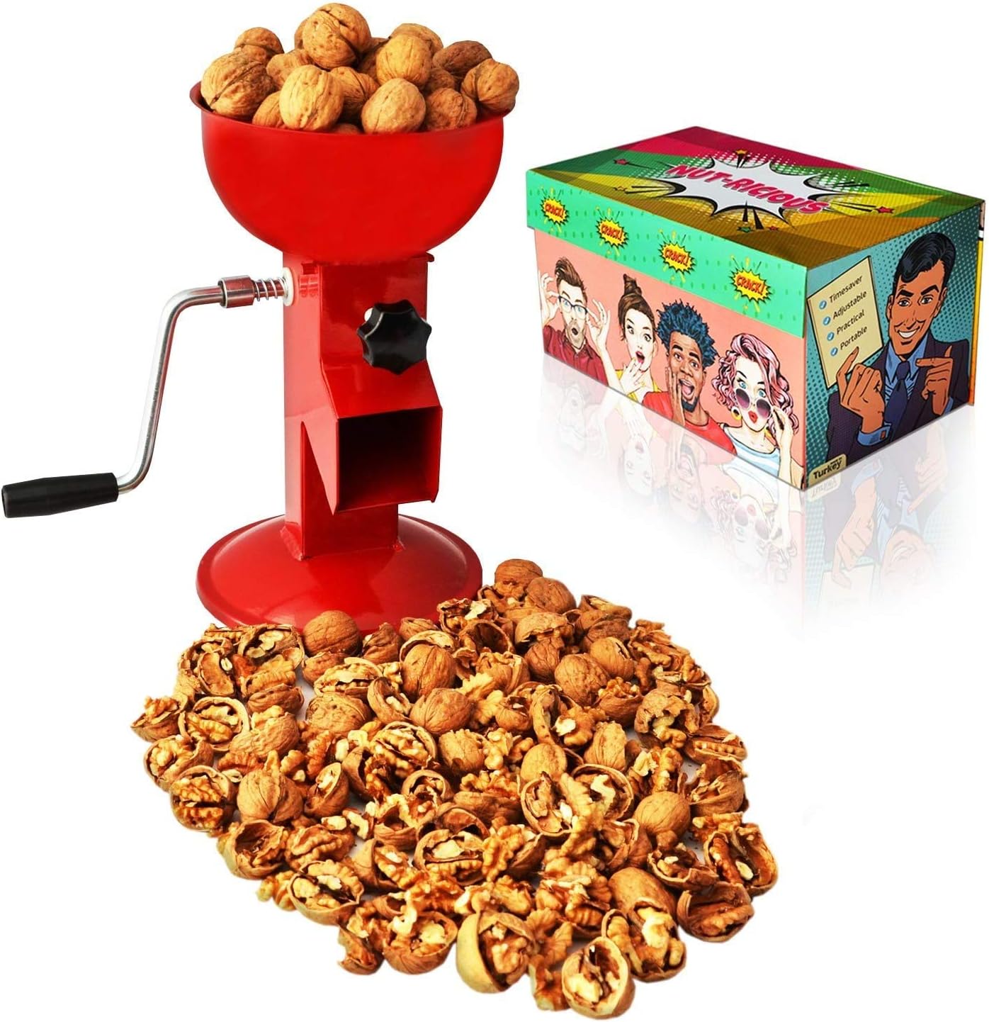 Amazon.com: Hand Crank Walnut Cracker - Compact and Adjustable ...