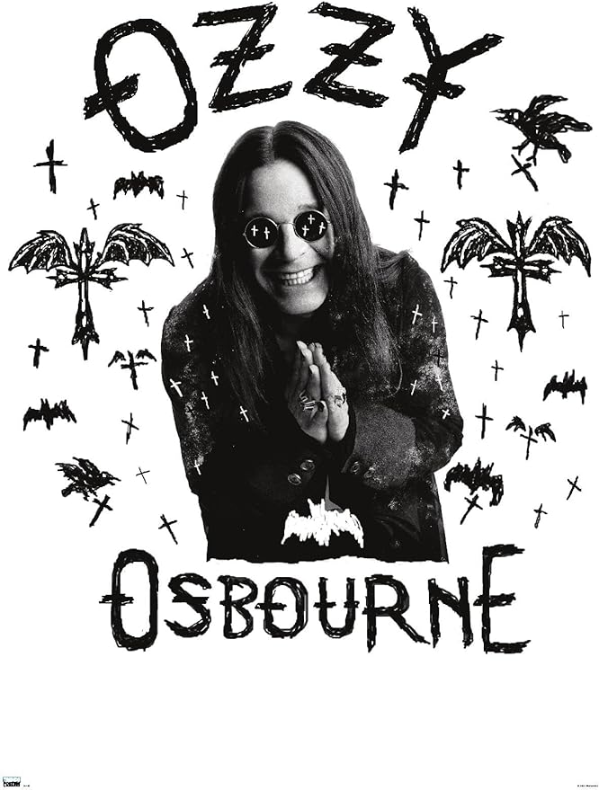 Amazon.com: Trends International Ozzy Osbourne - Raven, Bat and Crosses ...