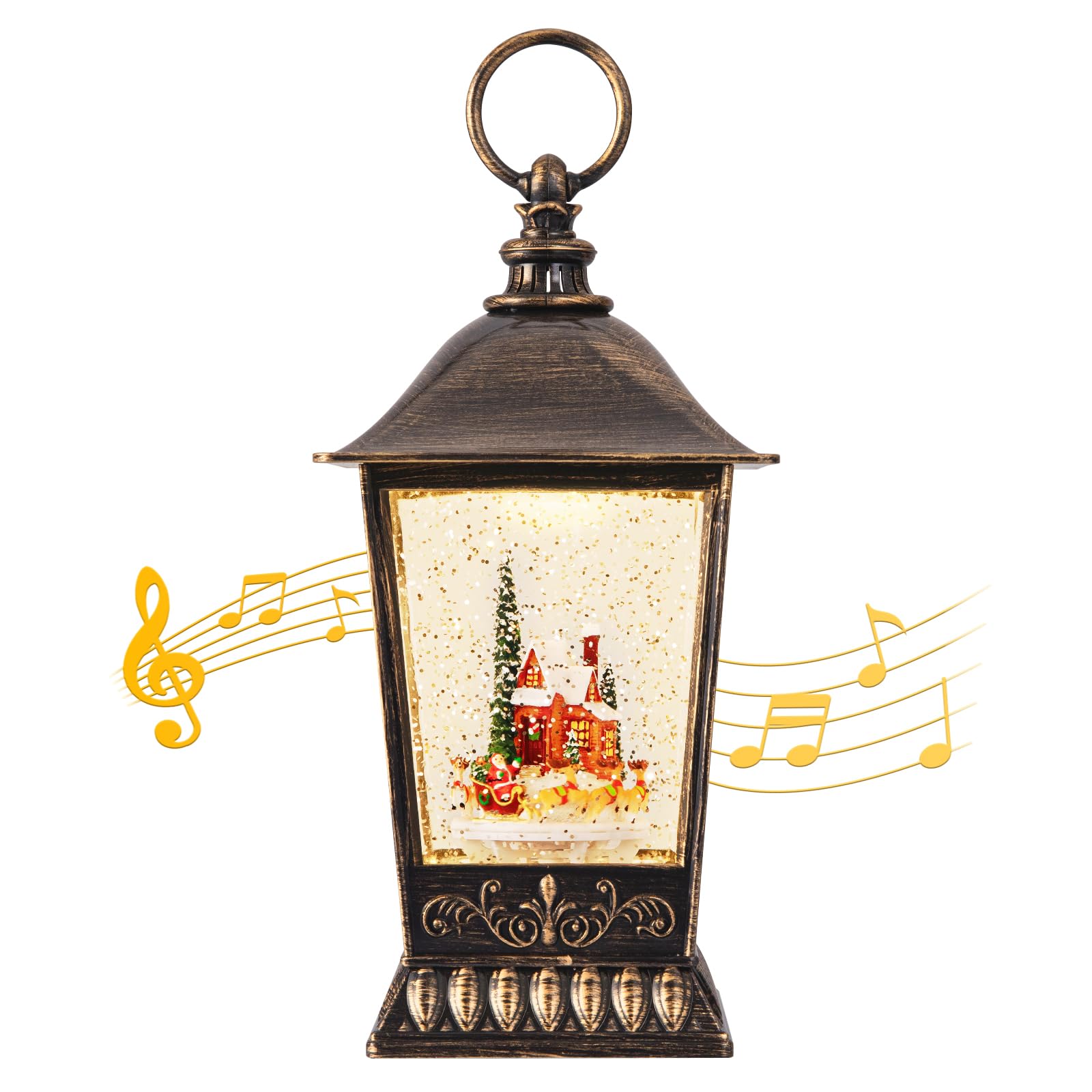 Amazon.com: Valentine's Day Gift Santa Snow Globe, Musical Snow Globe ...