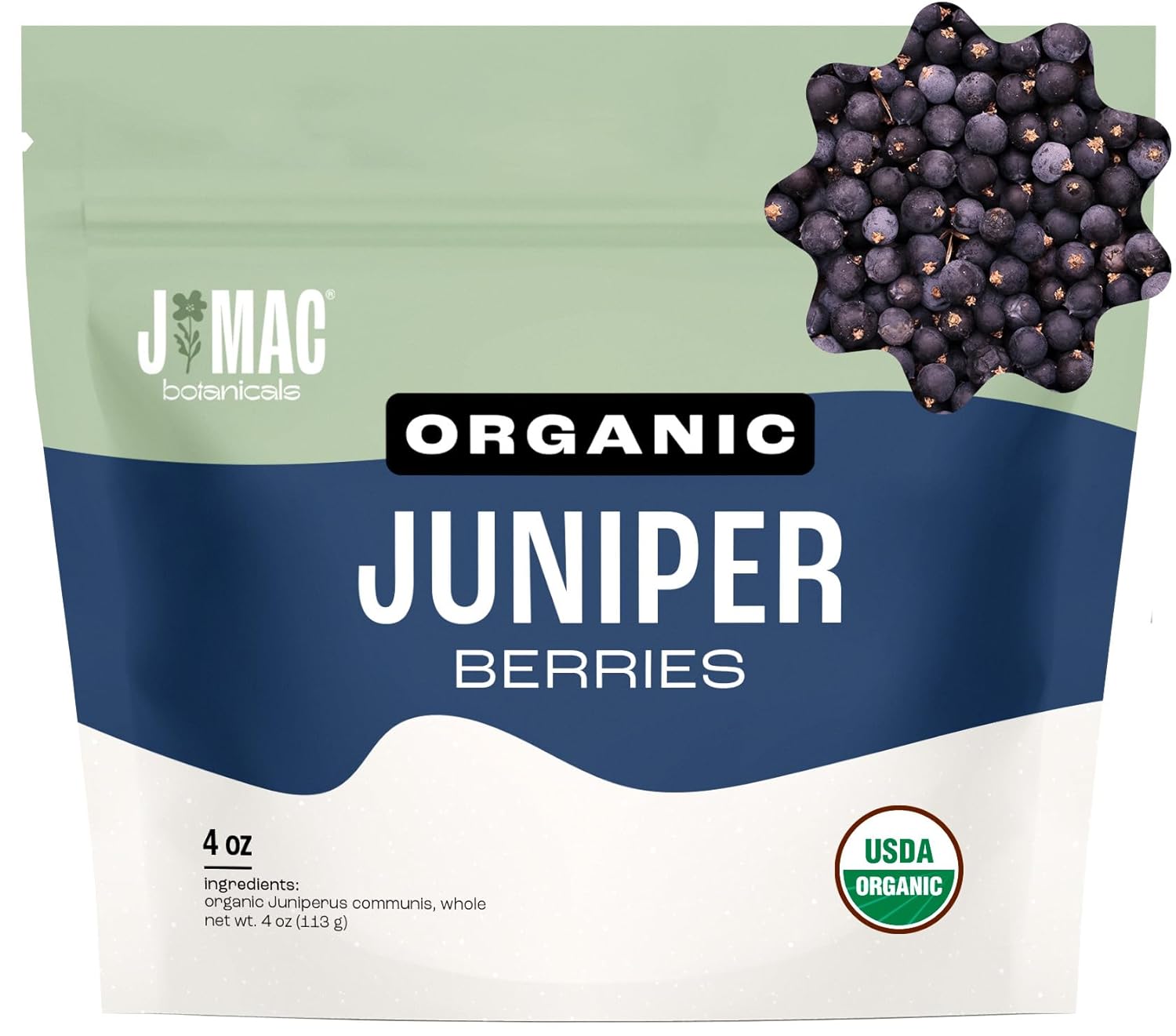 Amazon.com : J MAC BOTANICALS, Organic Whole Juniper Berries, Certified ...