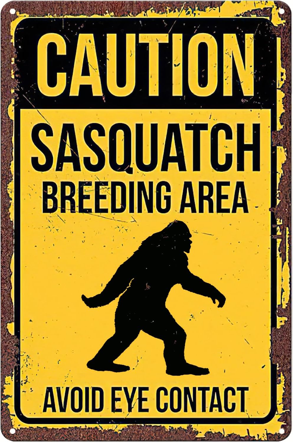 Amazon.com: Caution Bigfoot Sasquatch Breeding Area Avoid Eye Contact ...