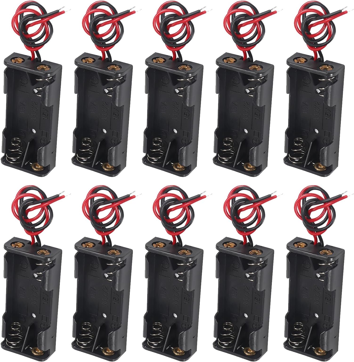 Amazon.com: DIANN 10pcs AAA Battery Holder 2X 1.5V AAA Battery Power ...