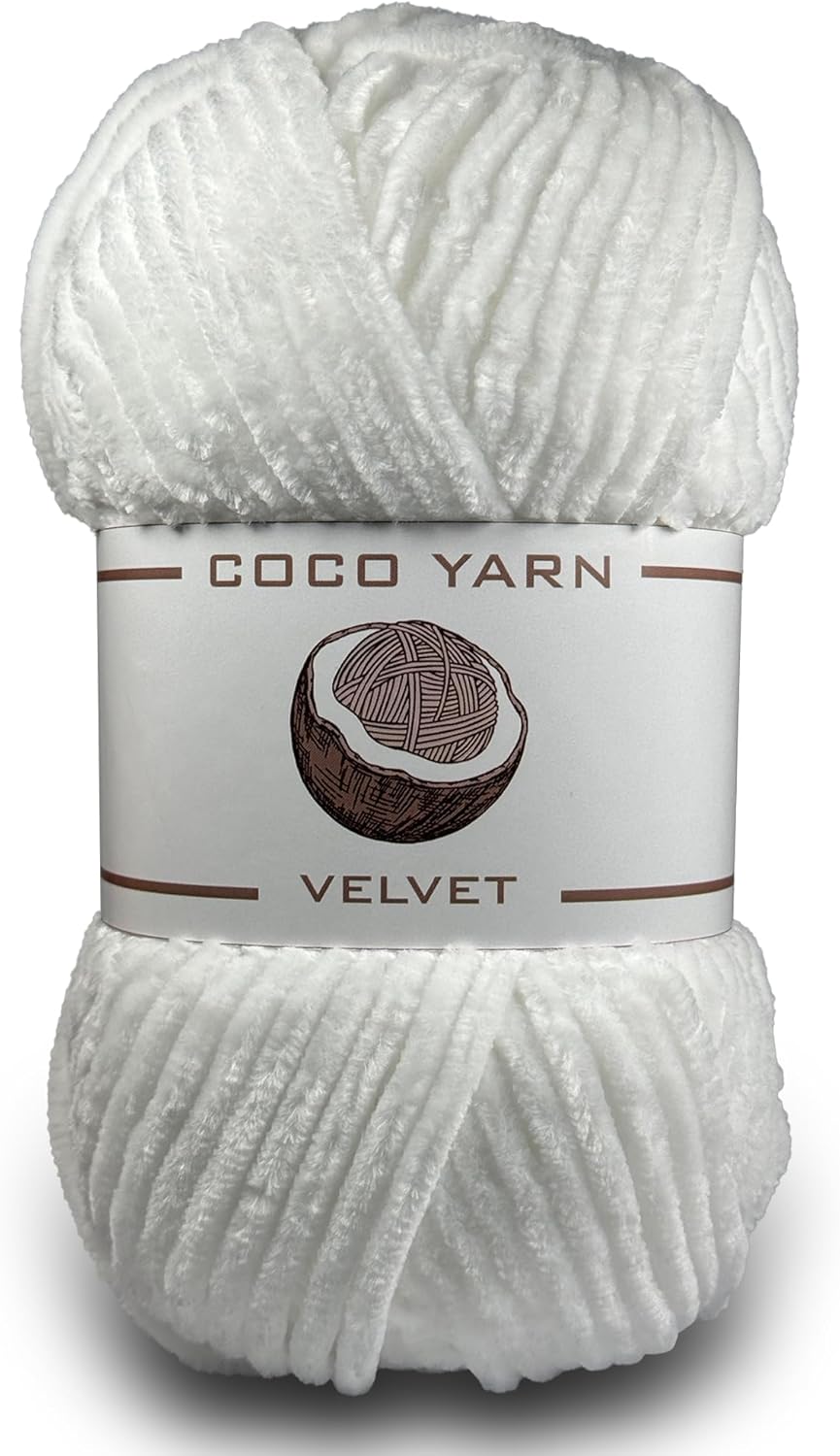 Amazon.com: Velvet Yarn for Crocheting – CocoYarn - Chenille Chunky ...
