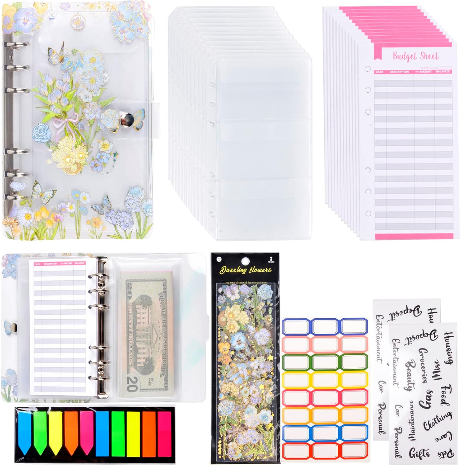 Amazon.com : ChezMax Budget Binder,Envelope Tracker Set for Saving ...