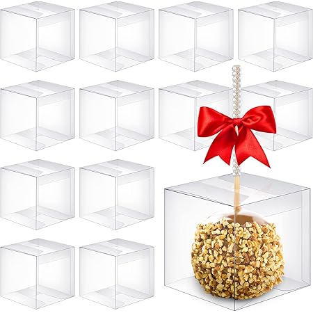 Amazon.com: 100Pcs Candy Apple Boxes with Hole Caramel Apple Boxes ...