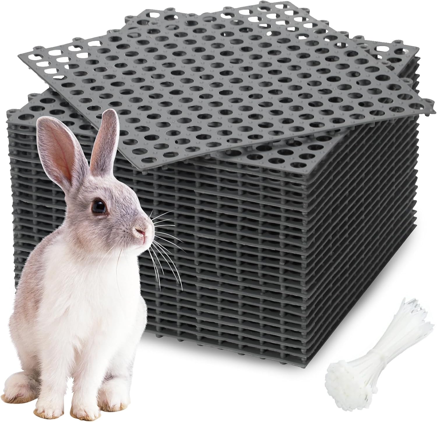 Amazon.com : Niwaes Rabbit Cage Mat Floor 24 Pcs Plastic Bunny Resting ...