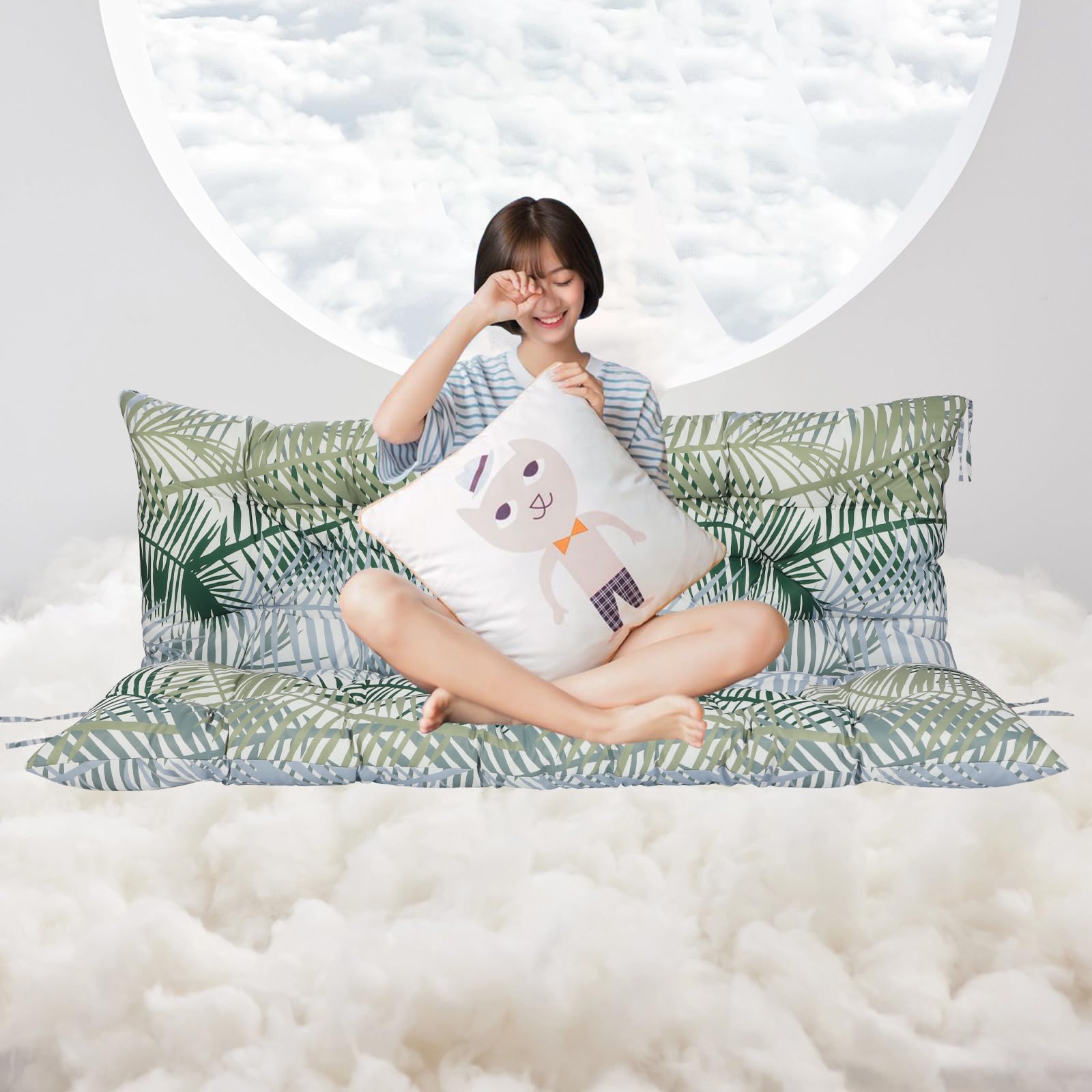 Amazon.com: 2-3 Seat Swing Replacement Cushion, Outdoor Bench Cushions with Backrest Thicken 4 ...