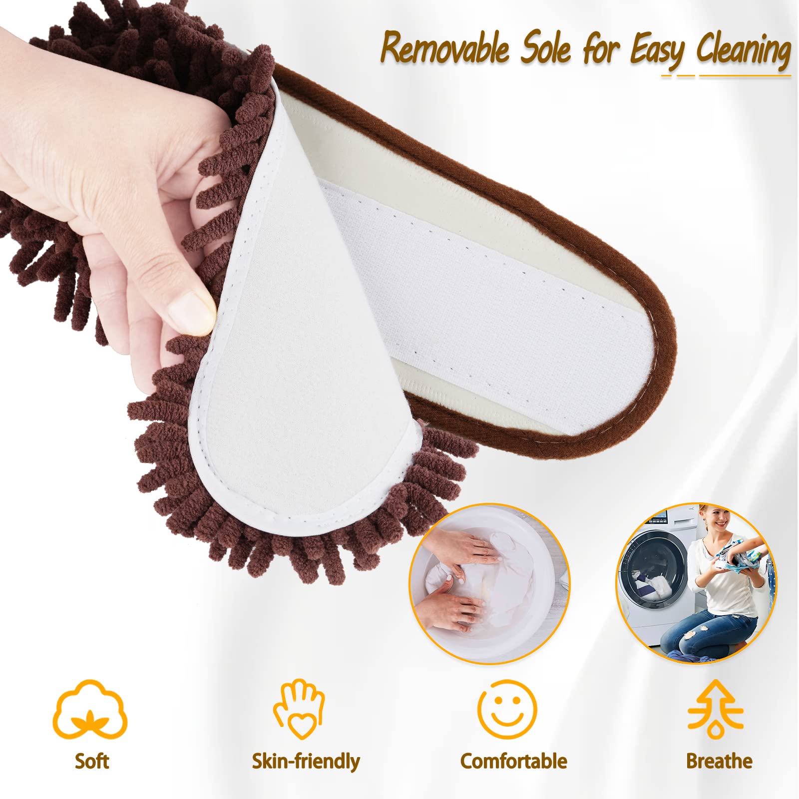 Snapklik.com : Liitrton Washable Chenille Microfiber Slippers Floor ...