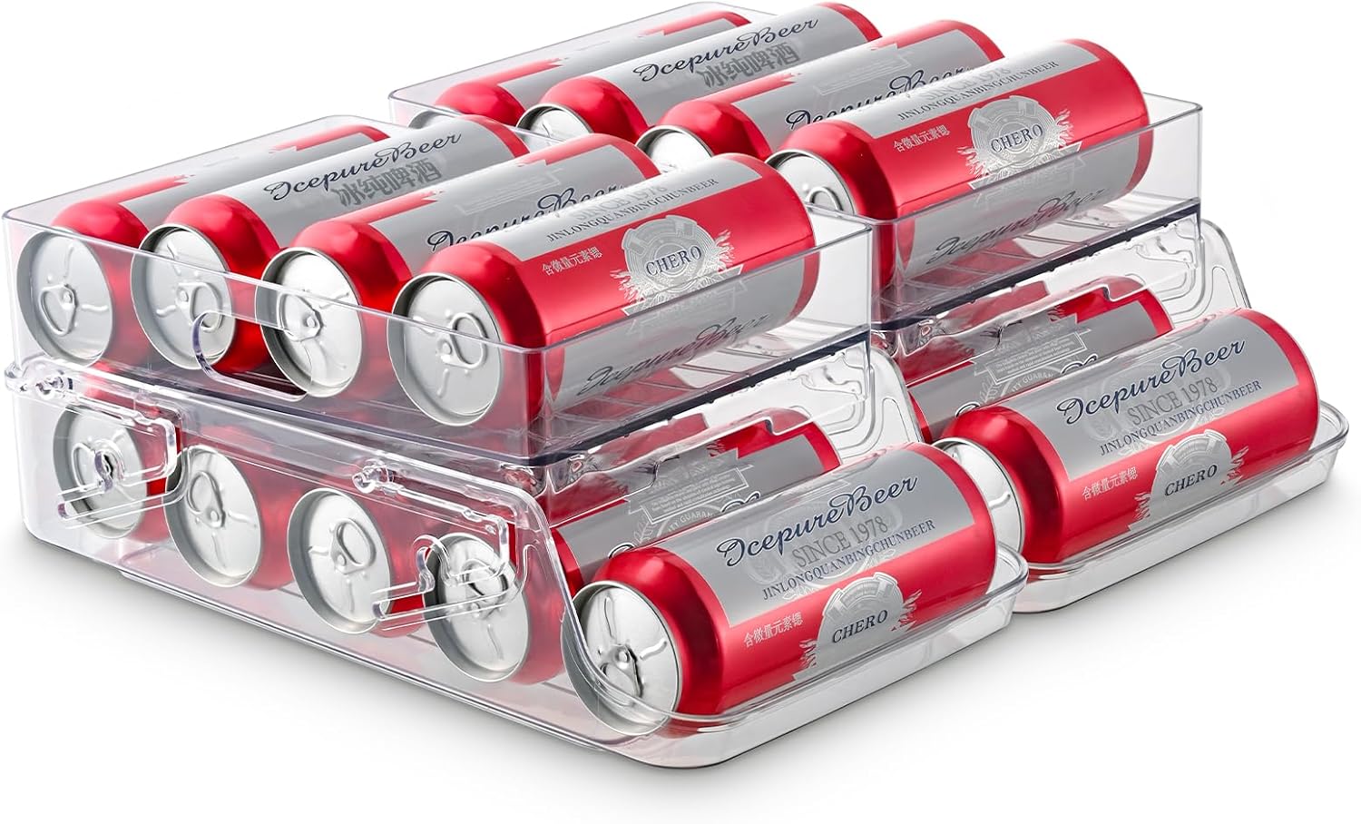 Amazon.com: 2 Packs Rolling Soda Can Dispenser for Refrigerator, Soda ...