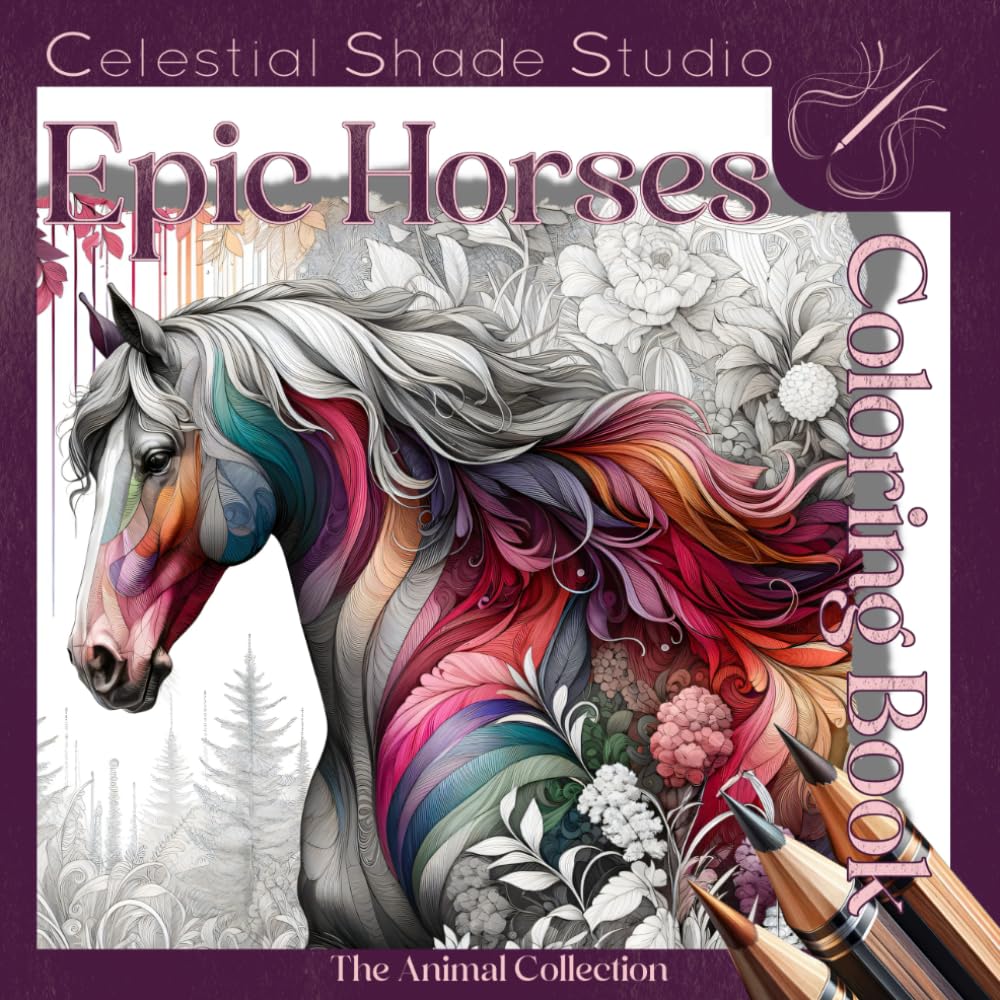 Amazon.com: Epic Horses Coloring Book: Beautiful, Relaxing, and ...