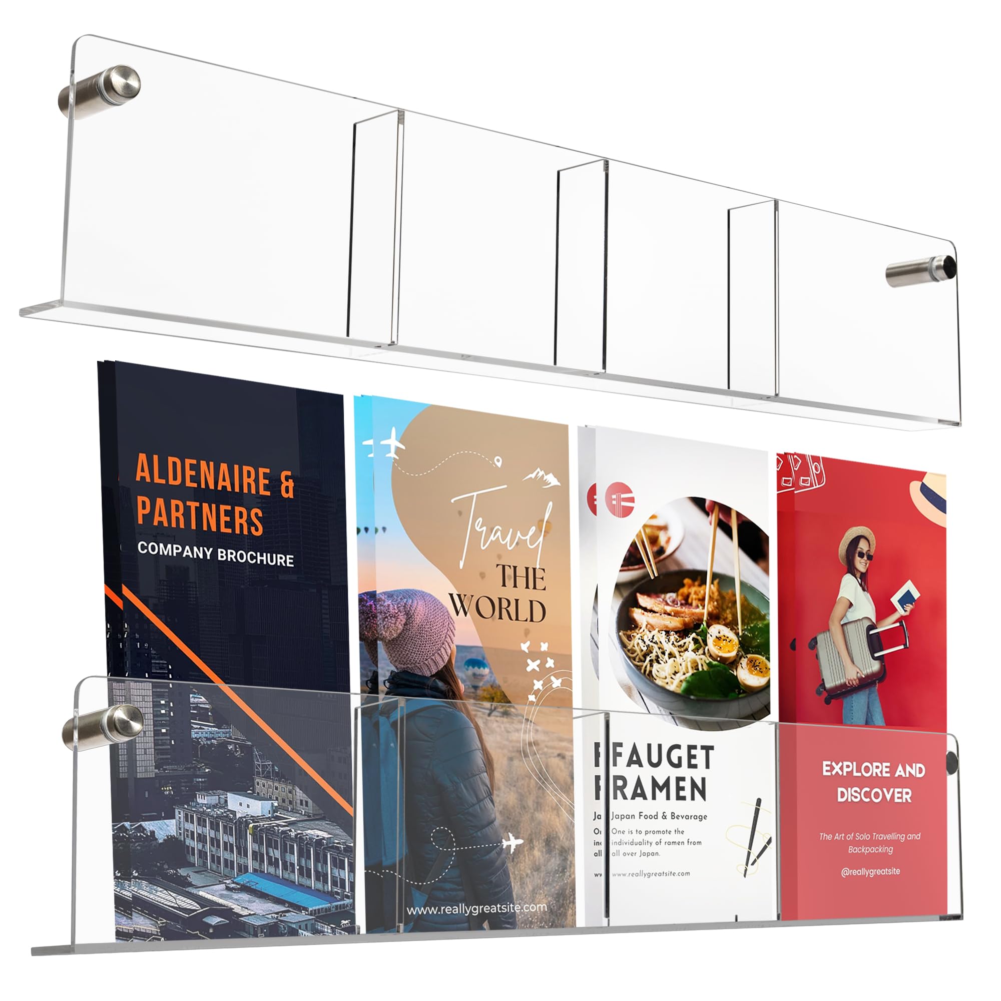 Wall Mounts For Brochures Four Pocket Trifold Wall Mount Brochure