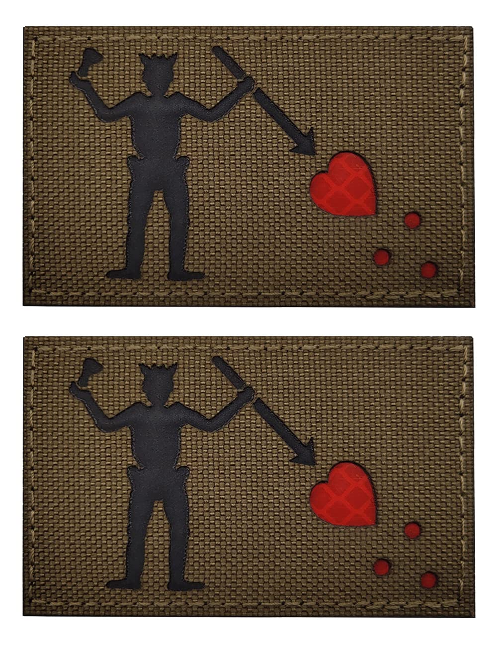 Amazon.com: 2 PCS AliPlus Blackbeard Flag Patches Edward Teach Patch ...