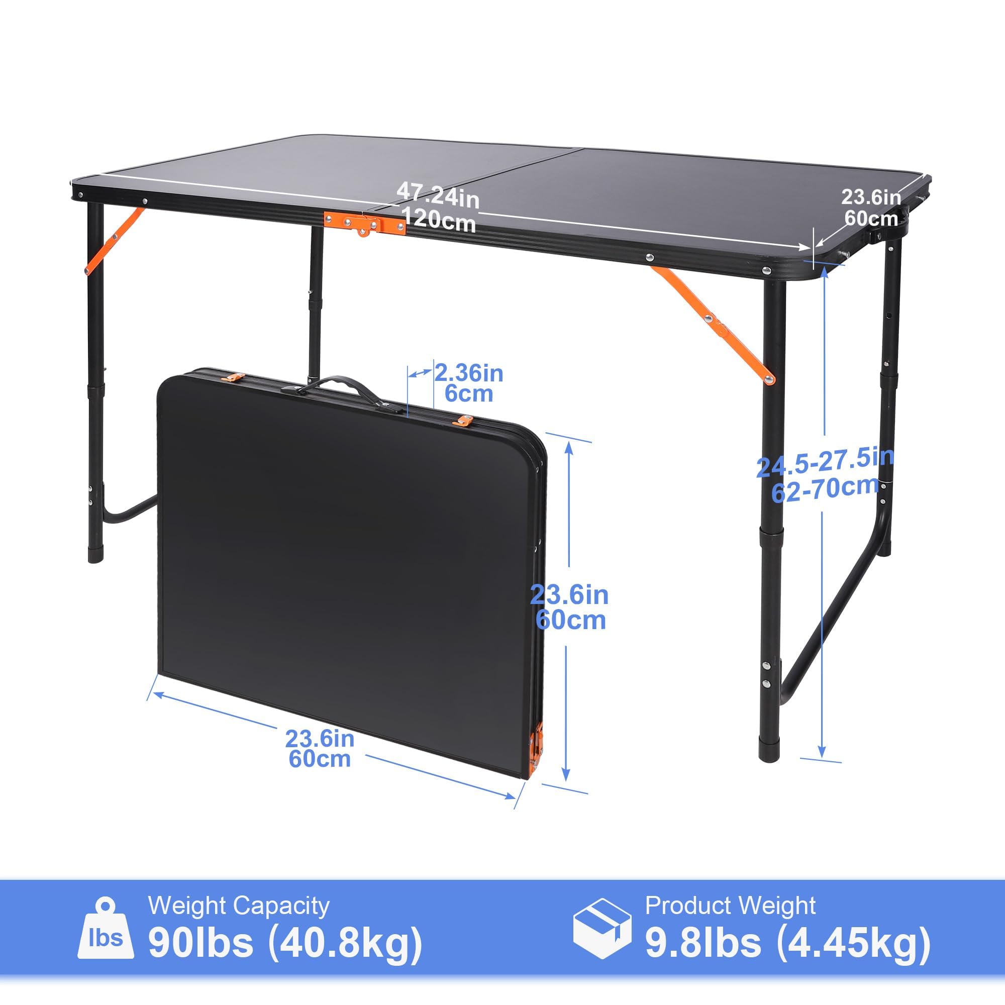 Snapklik.com : Camping Table, Outdoor Adjustable Height Table ...