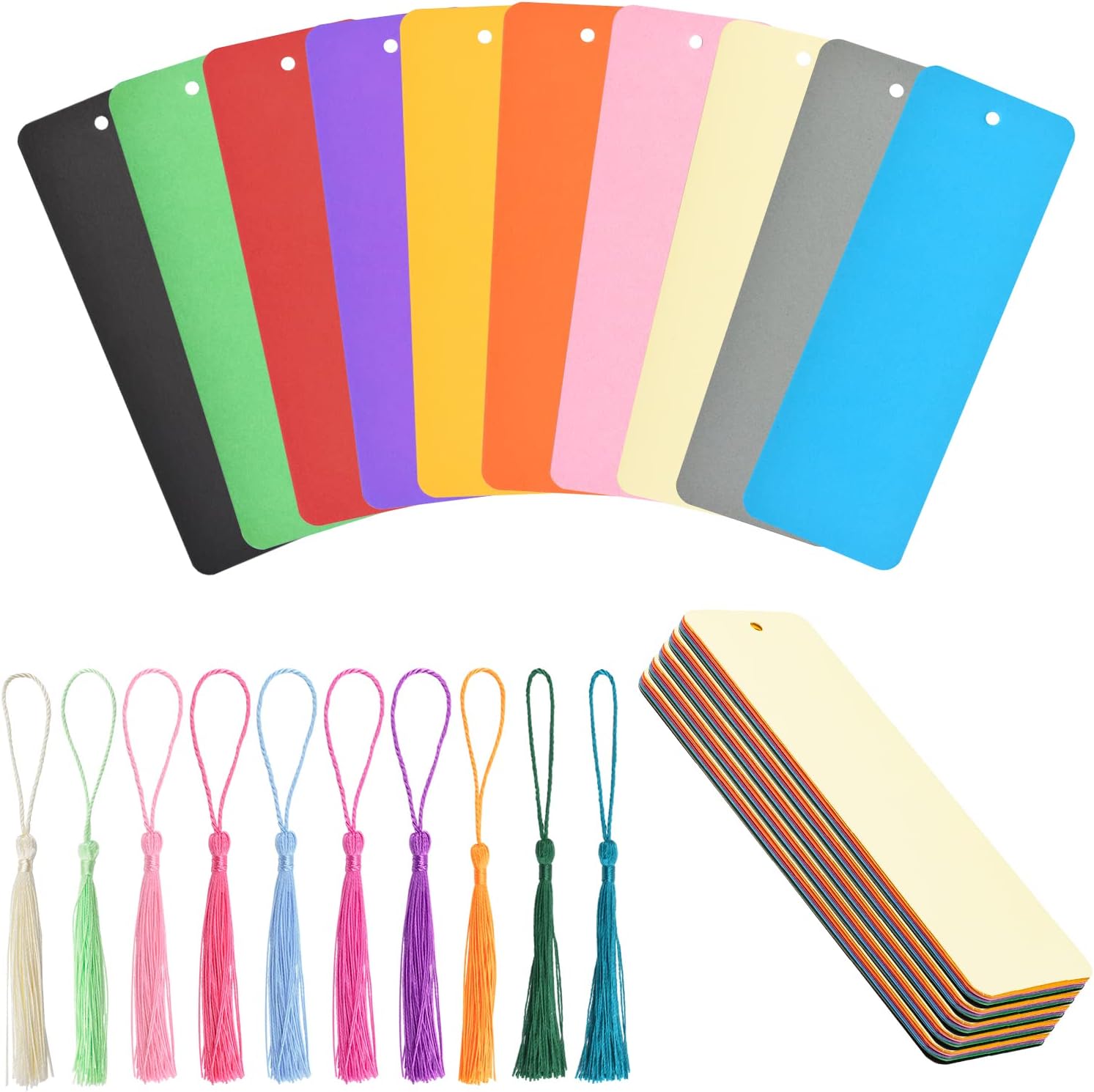 Amazon.com: CRAFFANCY Colorful Blank Bookmarks Set, 60 Pieces Mixed ...