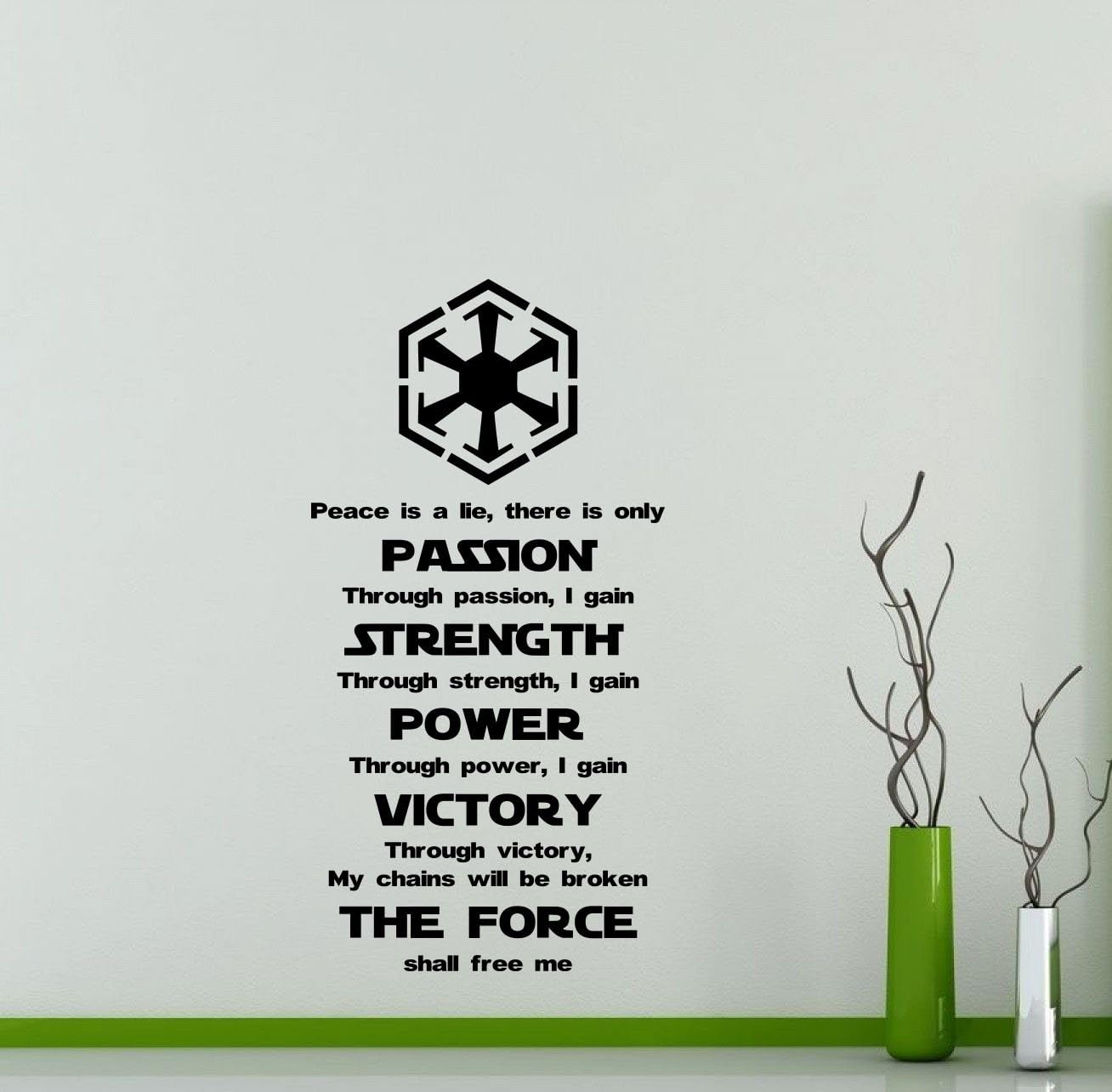 Amazon.com: Sith Code Wall Decal Decal Passion Strength Power Victory ...