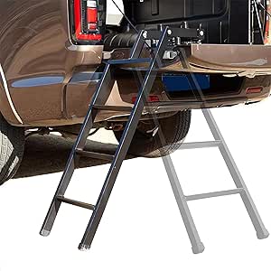 Amazon.com: Rear Pickup Truck Tailgate Ladder, Upgrade Foldable Heavy ...