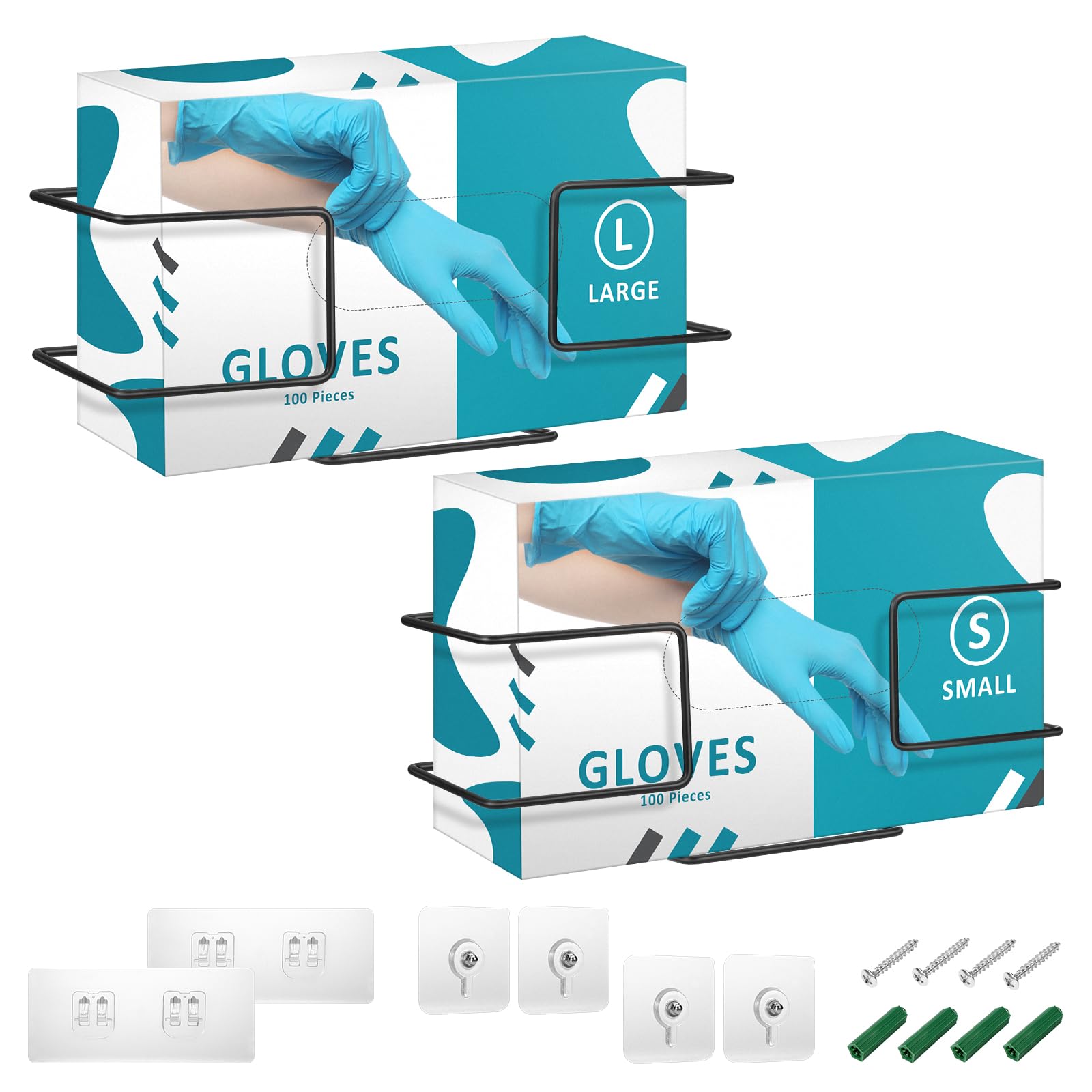 Amazon.com: DACKLE Glove Holder for Wall Mount, 2 Size Durable Metal ...