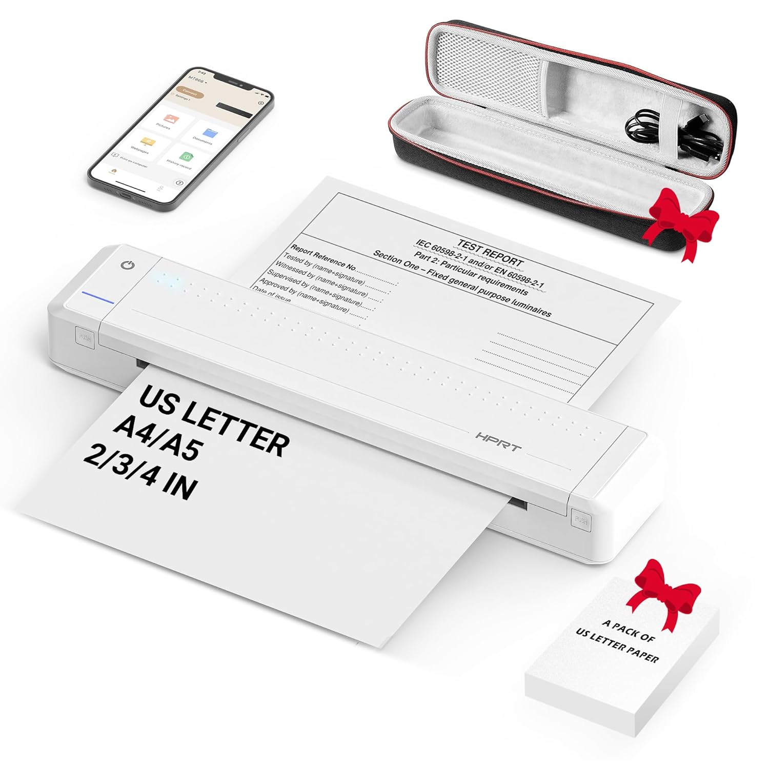 HPRT - Wireless Bluetooth Portable Printer MT866 Inkless Thermal ...